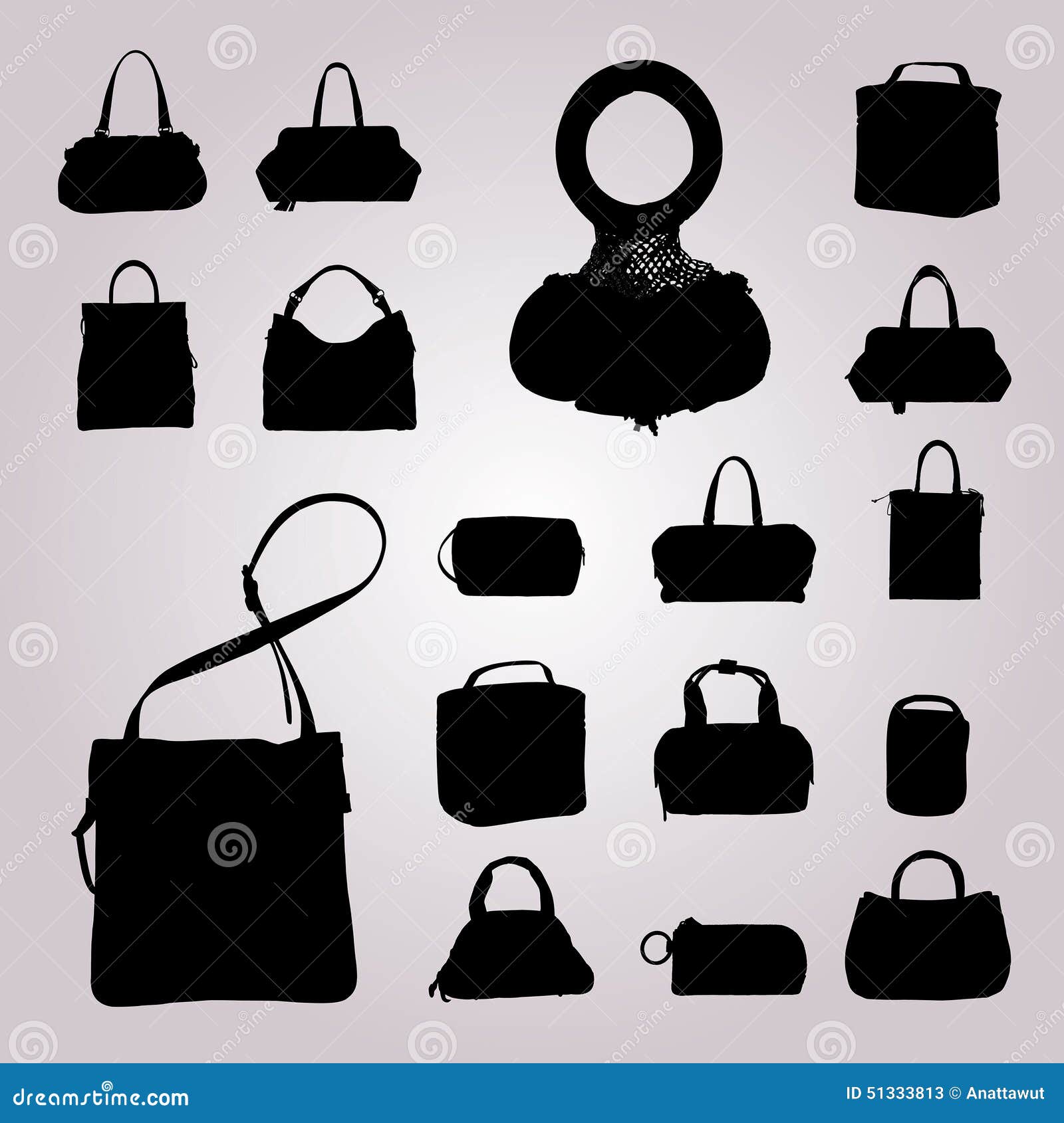 Silhouette bags stock vector. Illustration of luxury - 51333813