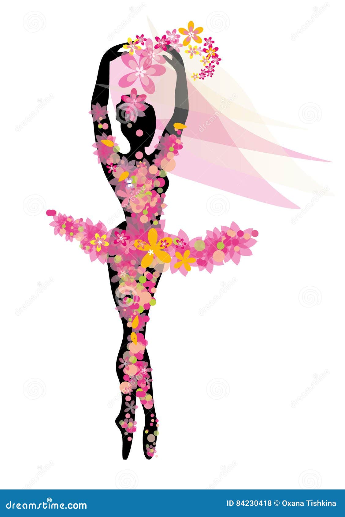 Silhouette of a ballerina stock vector. Illustration of beautiful ...
