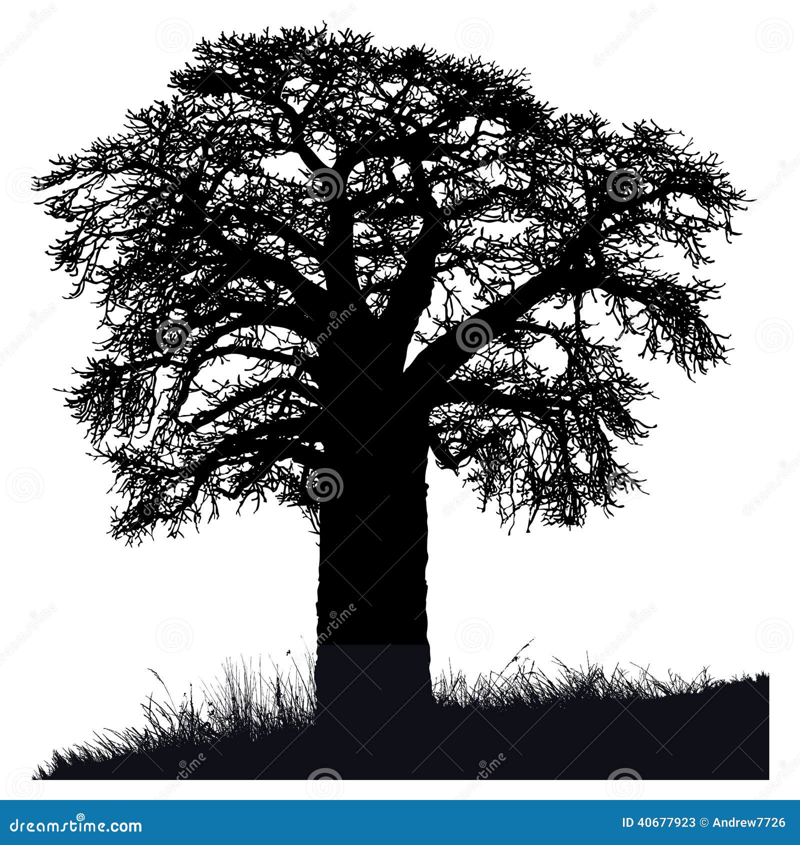 Silhouette Of A Baobab Tree Royalty-Free Stock Photography ...