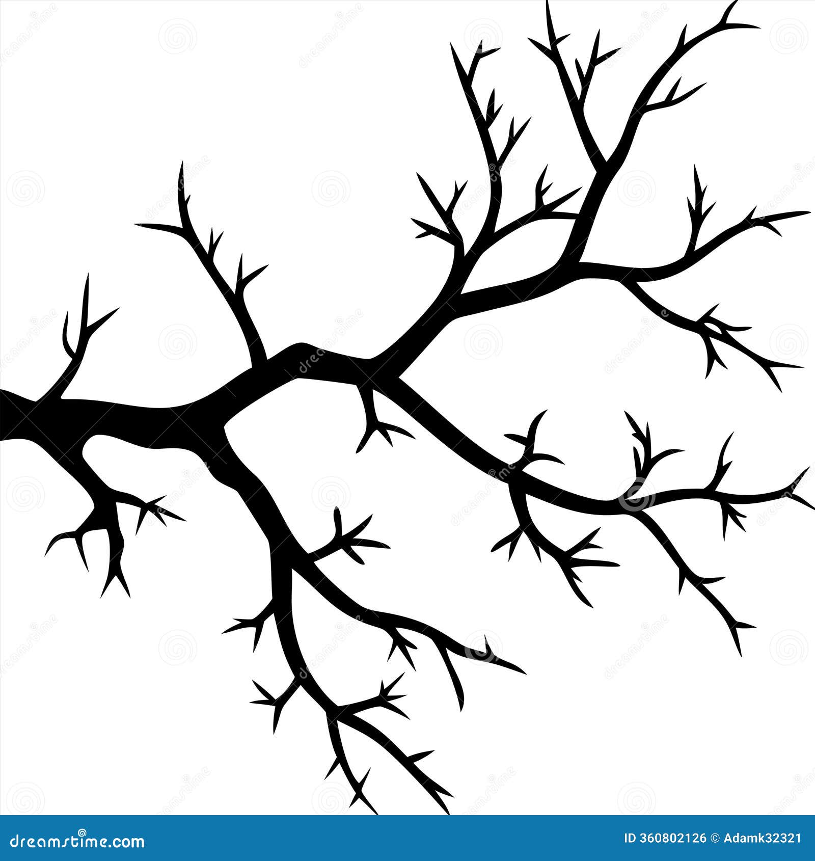 Silhouette of Bare Tree Branch Vector for Tattoo and Graphic Design Stock Illustration ...