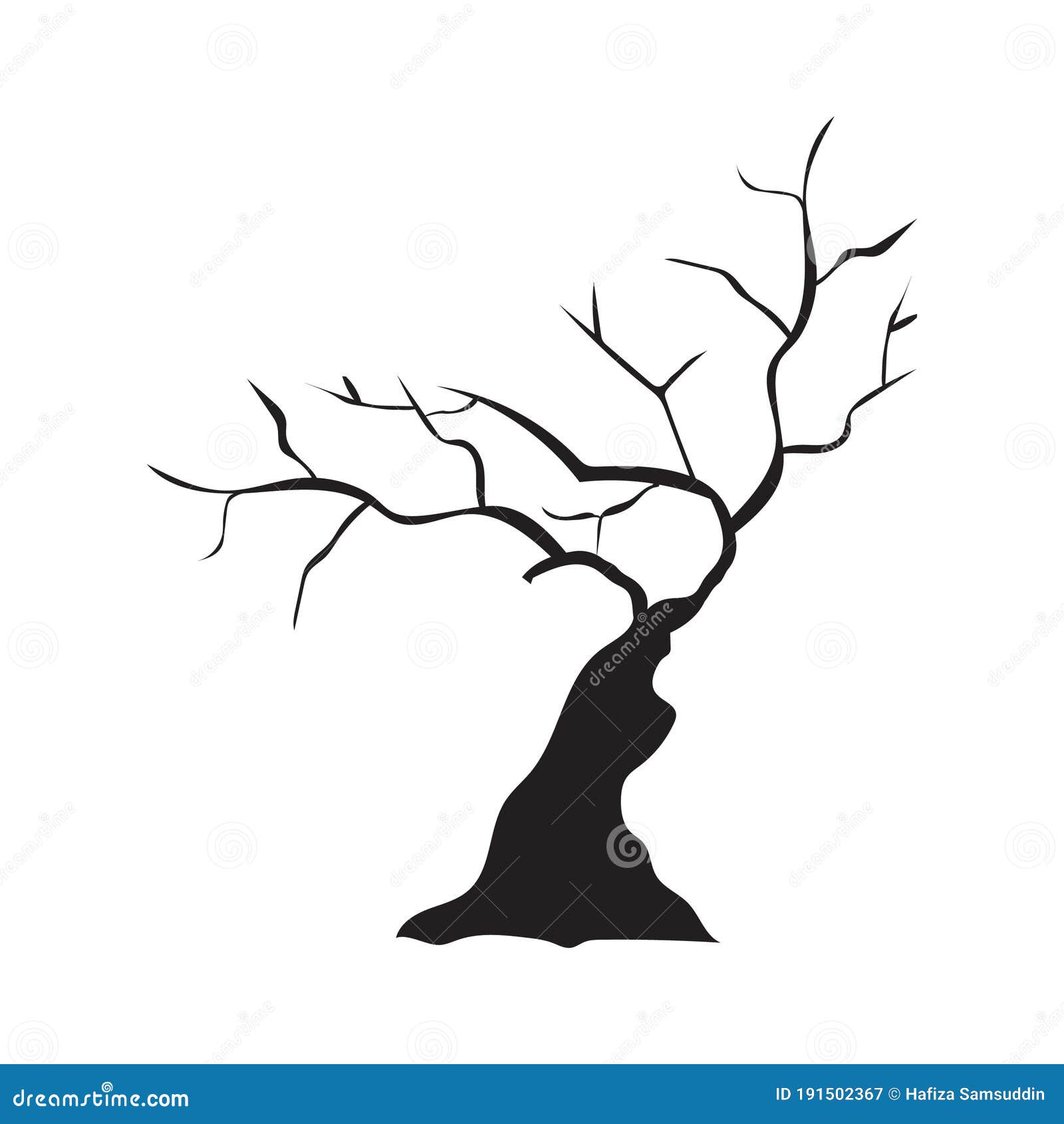 Silhouette of Bare Tree. Vector Illustration Decorative Design Stock ...