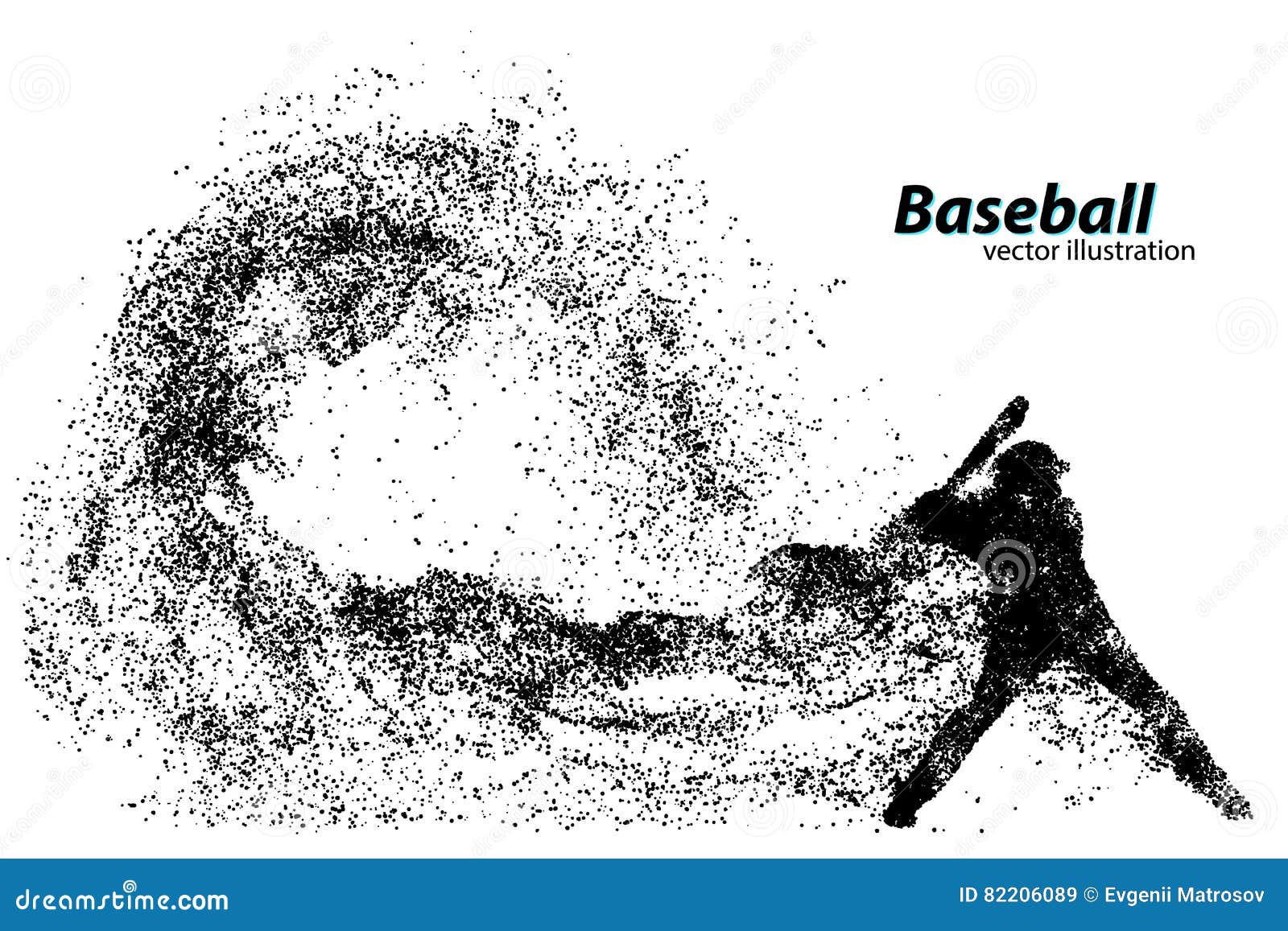Silhouette of a Baseball Player from Particle. Stock Illustration ...