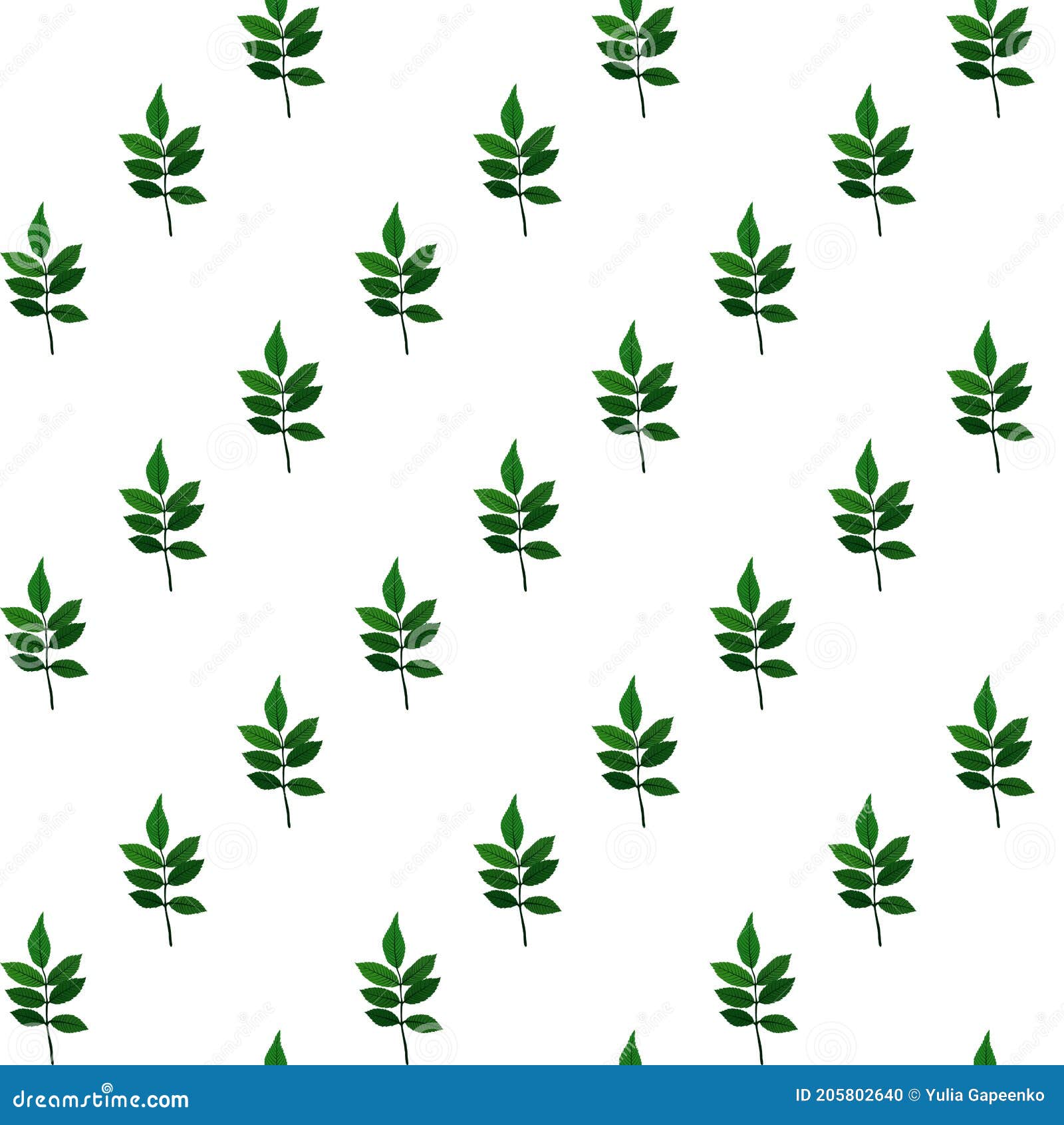 Silhouette of Beautiful Leaves. Seamless Pattern Background Stock ...