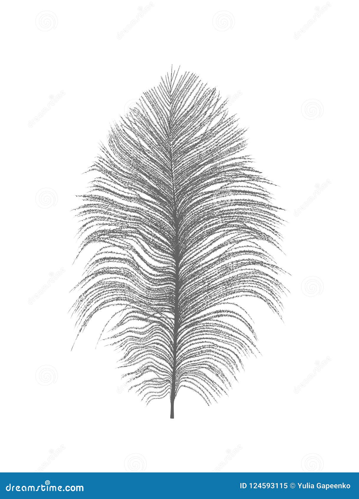 Silhouette of Beautiful Natural Ostrich Feather. Vector Illustration ... Silhouette of Beautiful Natural Ostrich Feather. Vector Illustration ...