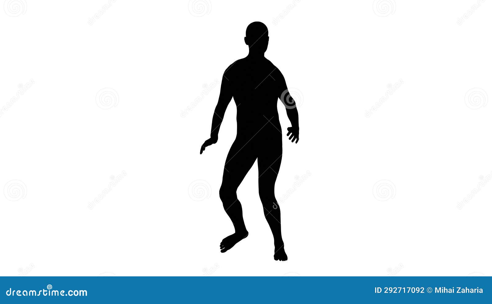 Silhouette of a Beautiful Young Athletic Man Dancing, Transparent ...