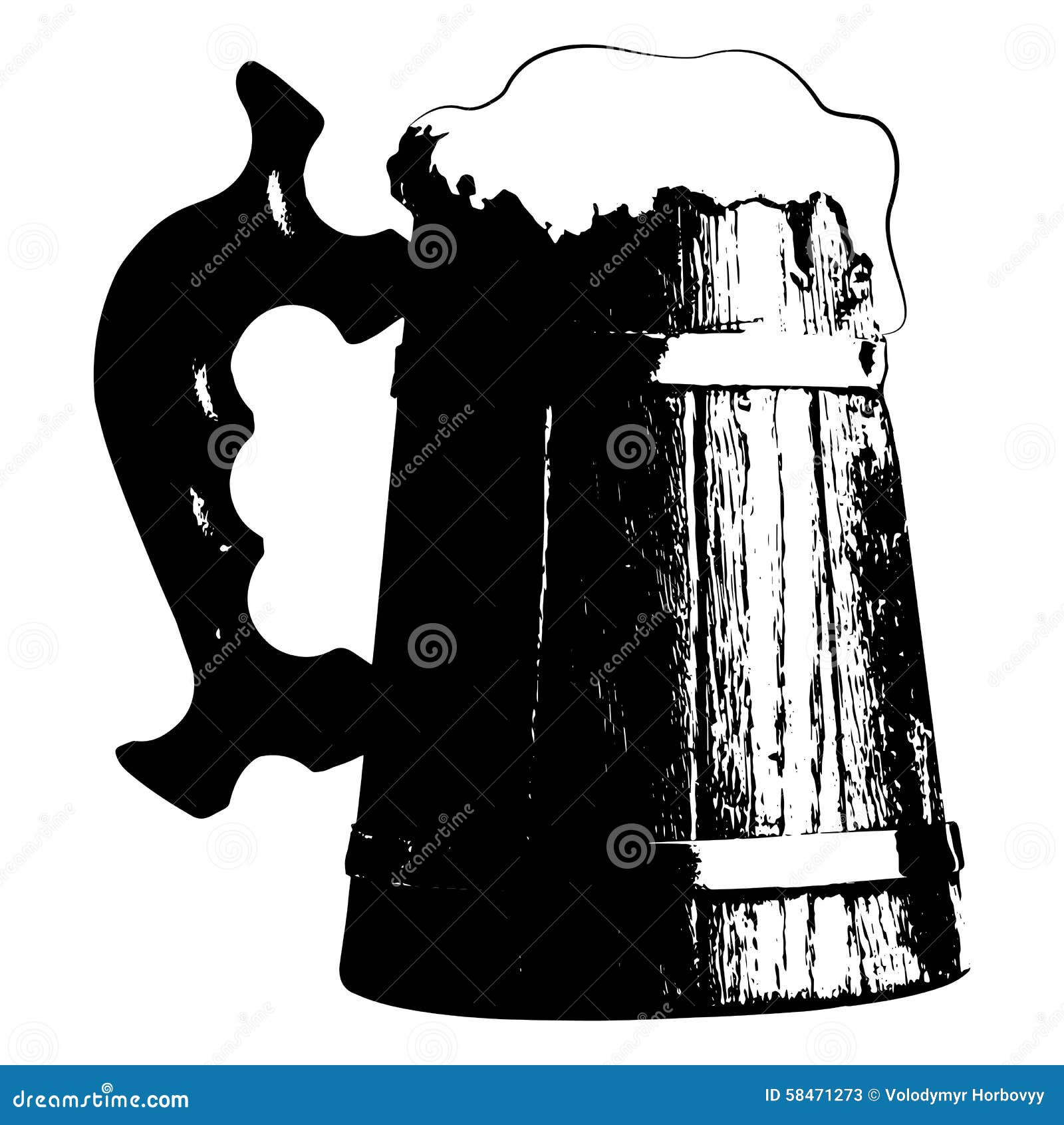 Silhouette beer mug stock vector. Illustration of party - 58471273