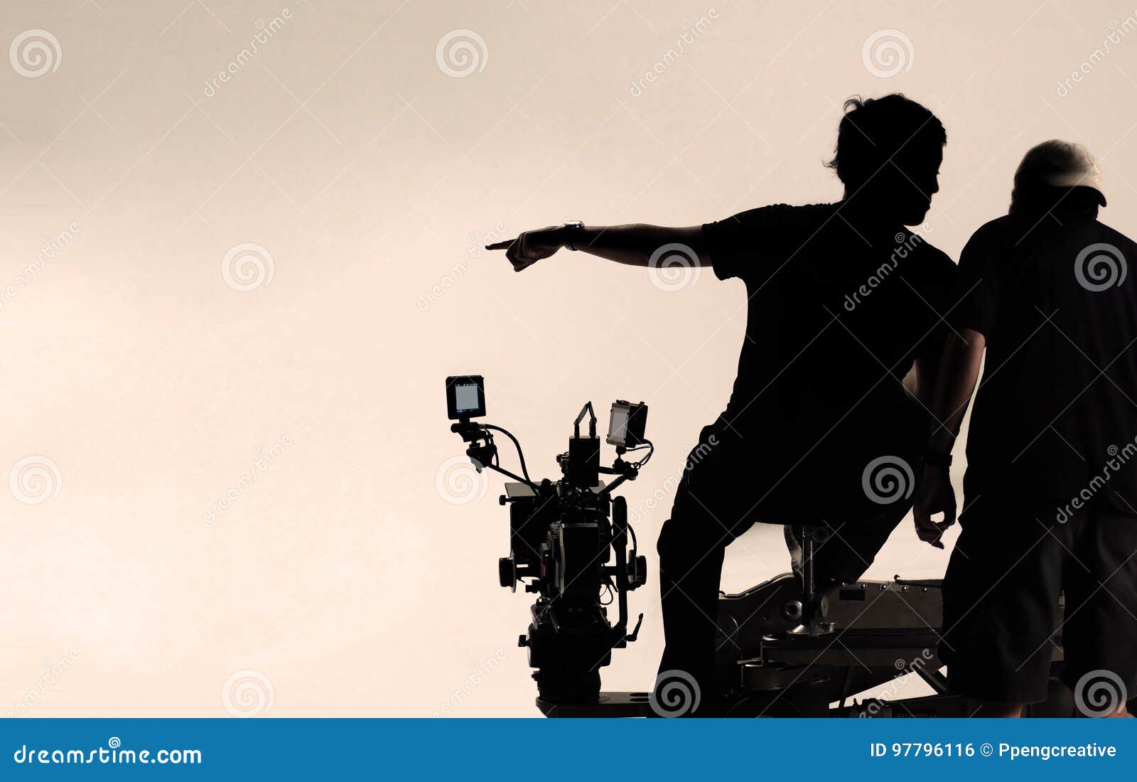 Silhouette Behind the Scenes of Camera Man. Stock Photo - Image of ...