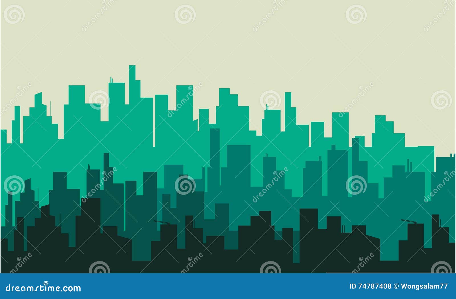 Silhouette of Big City Vector Stock Vector - Illustration of house ...
