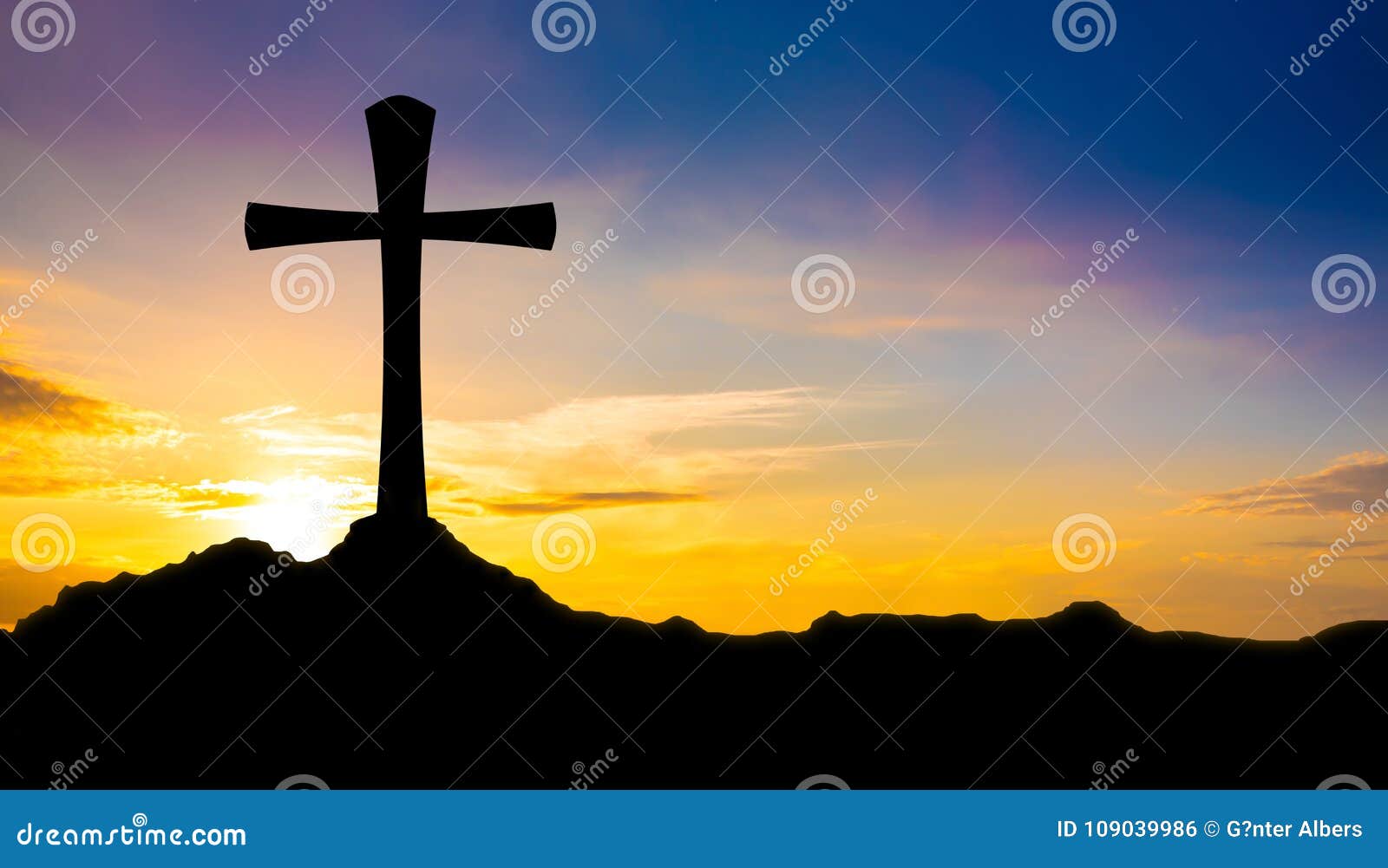 Cross on a hill stock photo. Image of light, religious - 109039986
