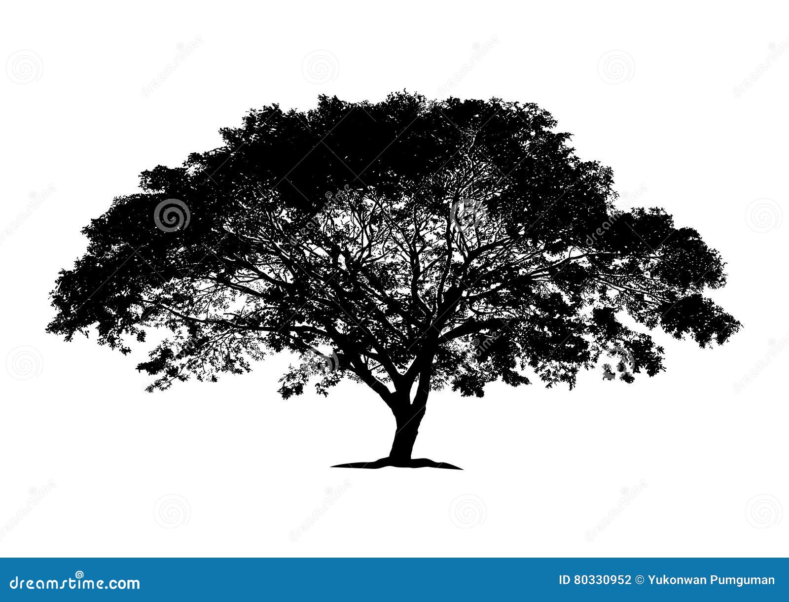 Silhouette Big Tree. Vector Logo Design. Isolated Natural Plant ...