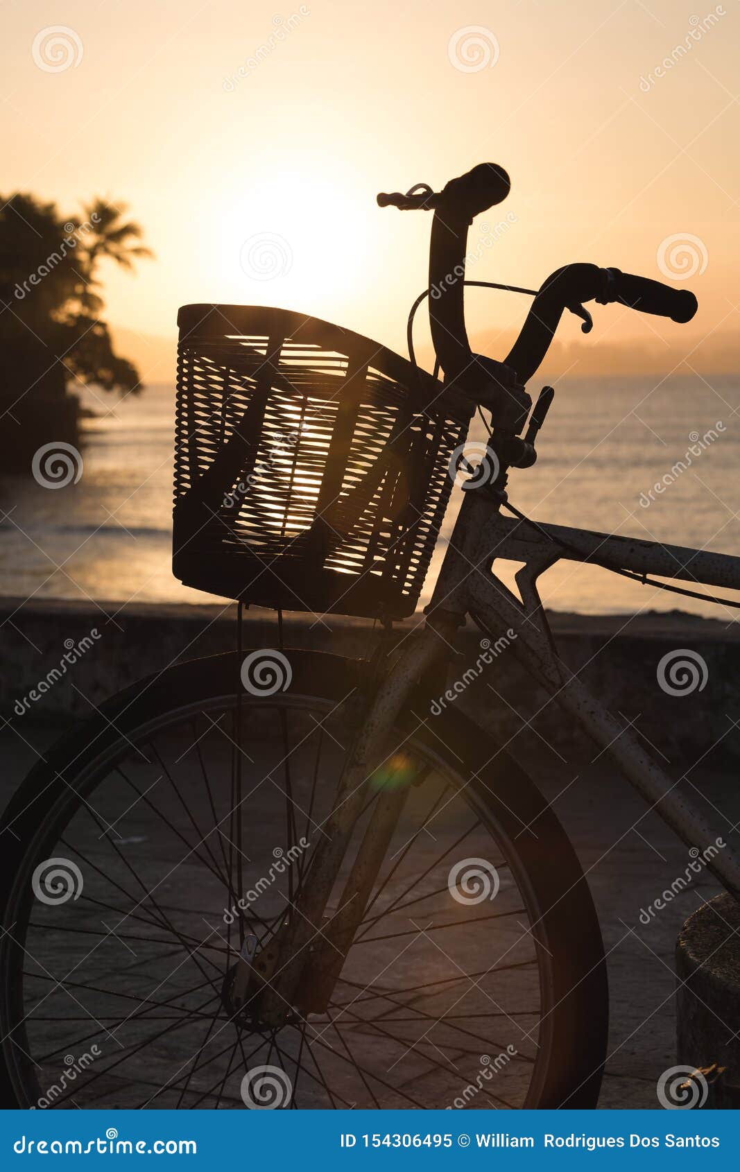 Silhouette Of A Bike On Sky Background During Sunset Royalty-Free Stock ...