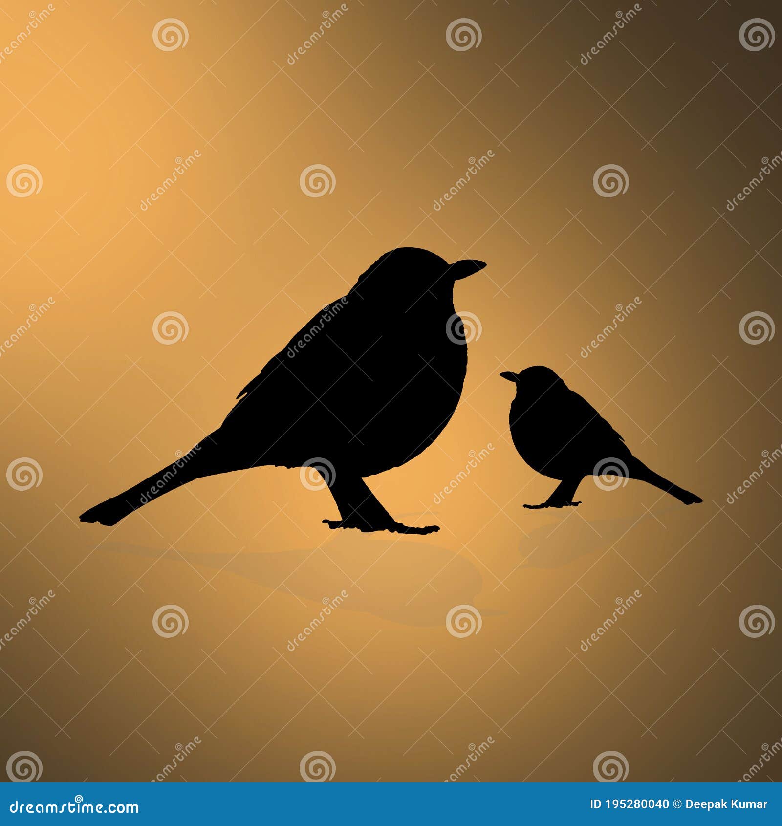 Silhouette of Birds Gradient Stock Vector - Illustration of brown ...