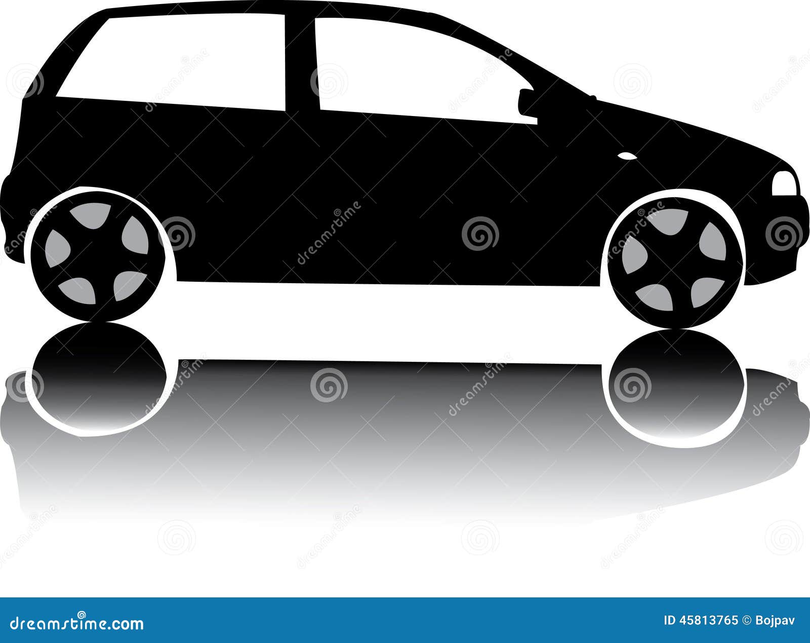 Silhouette of Black Car Vector Stock Vector - Illustration of speed ...