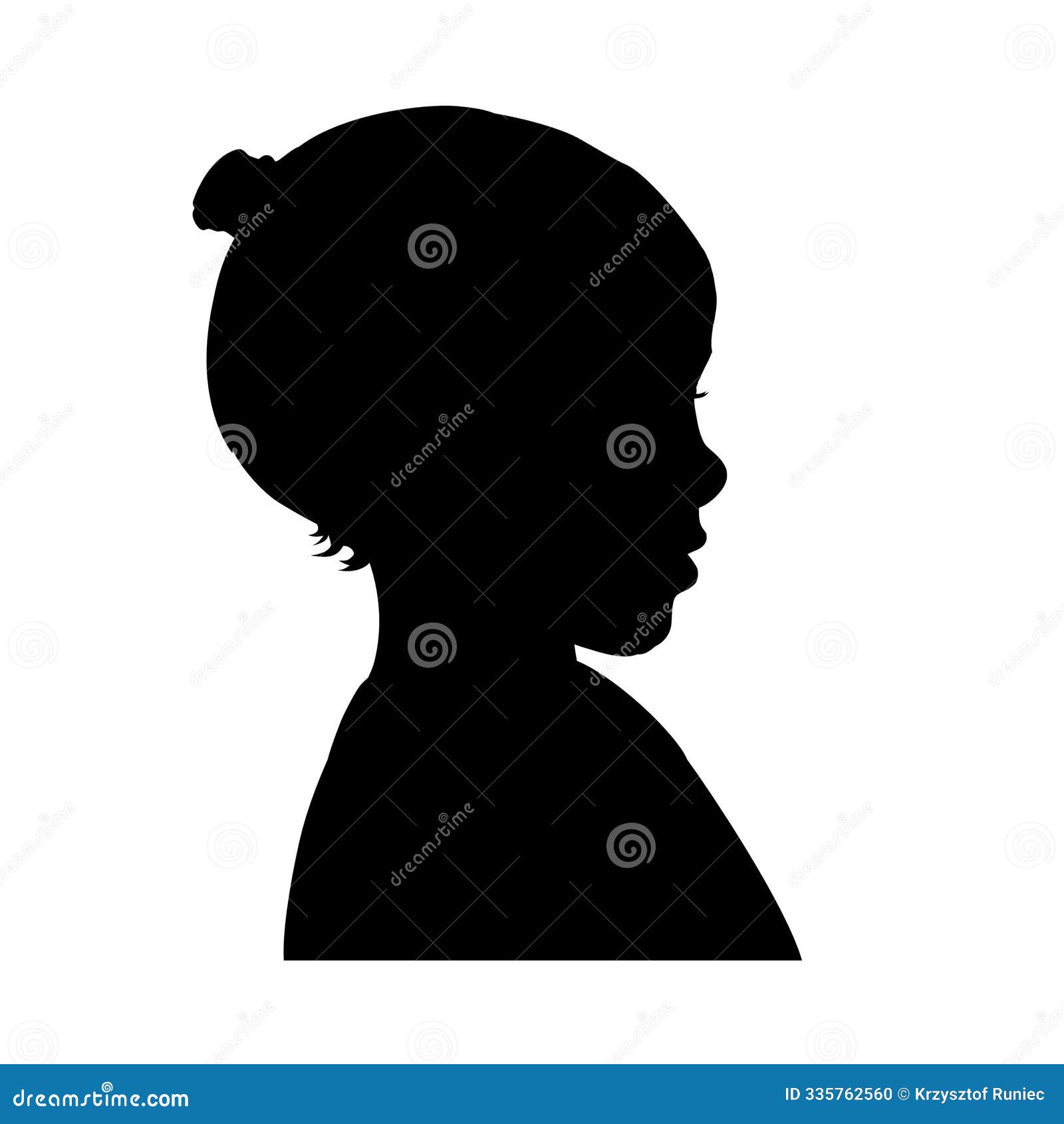 Silhouette of a Black Girl Side View Stock Vector - Illustration of ...