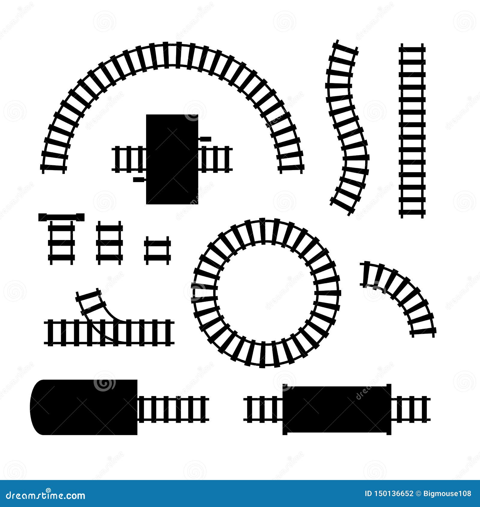 Black Railway Icon Isolated On Transparent Background. Railroad ...