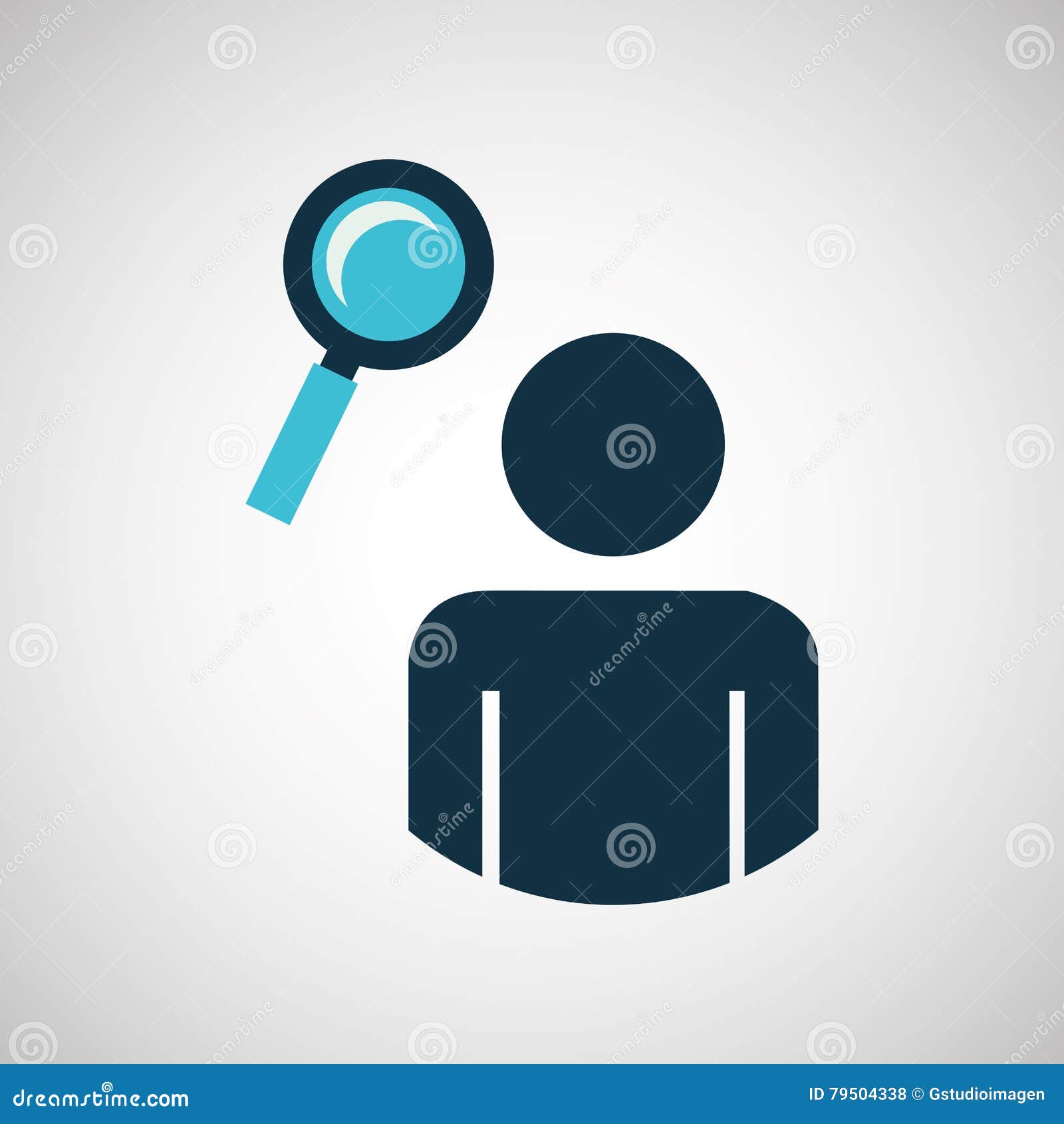 Silhouette Blue Man Search Look Design Icon Stock Illustration ...