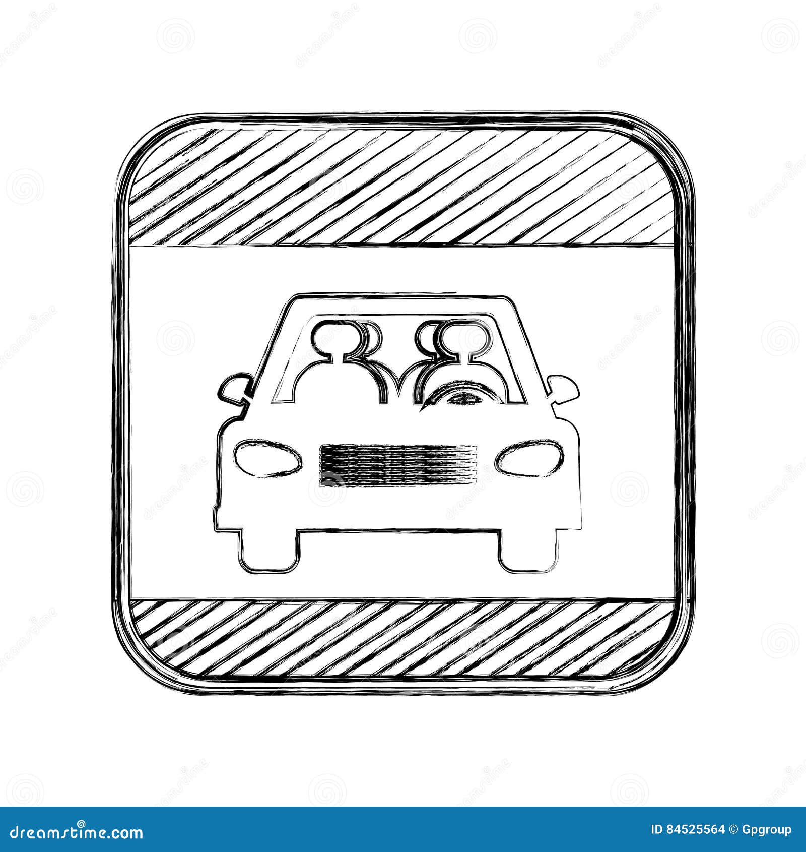 Silhouette Blurred Road Sign Square of Car Crossing Stock Vector ...