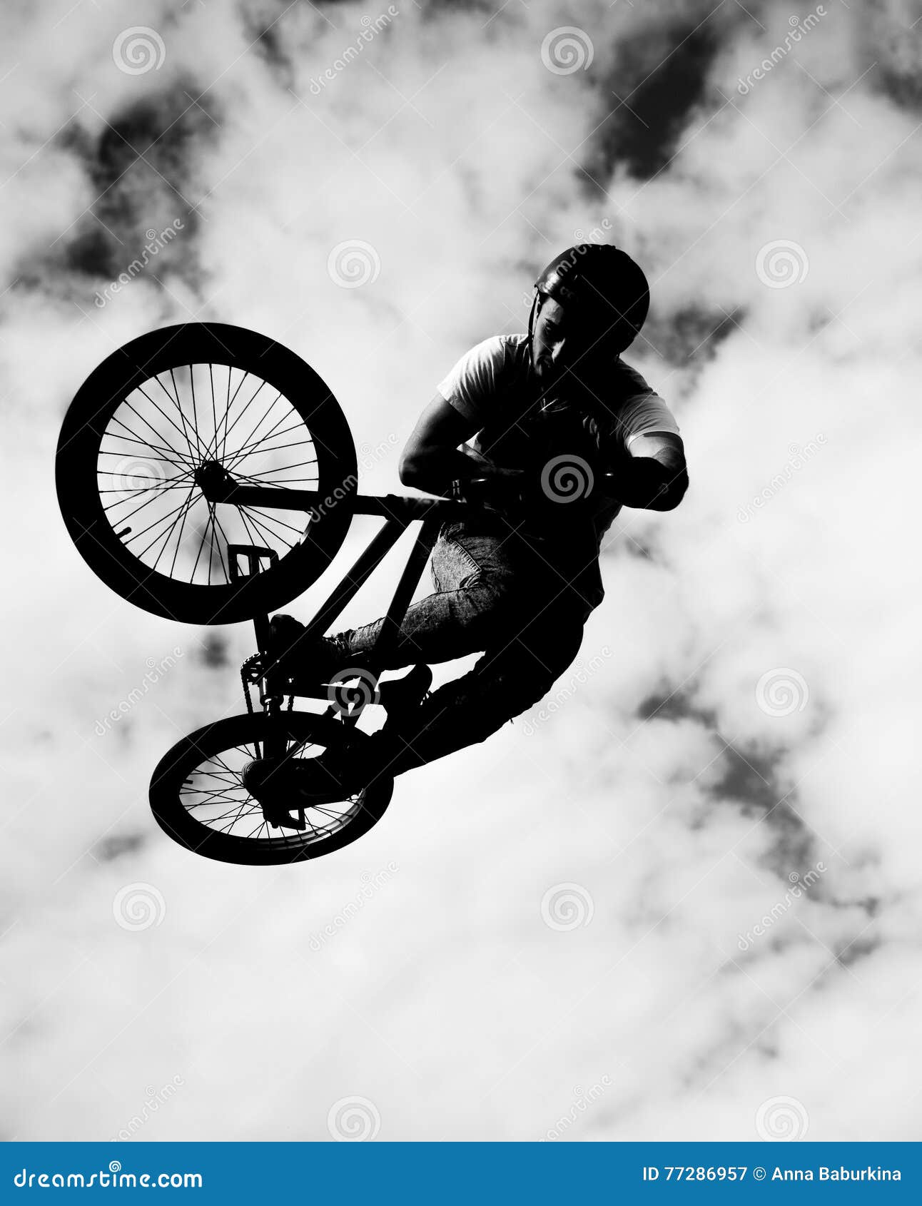 Silhouette of Bmx Riders in Action Stock Image - Image of games ...