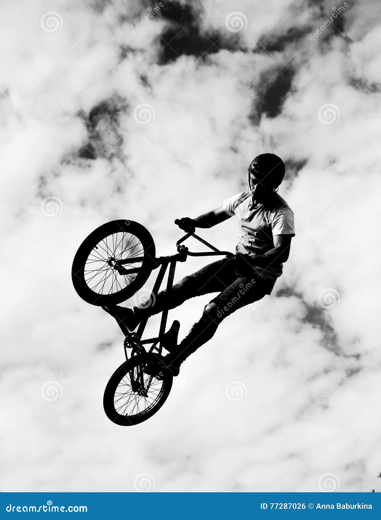 Silhouette of Bmx Riders in Action Stock Photo - Image of competitive ...
