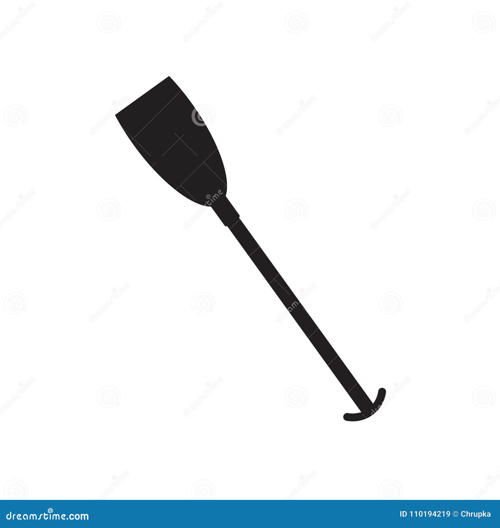 Silhouette of boat oar- stock vector. Illustration of pictogram - 110194219
