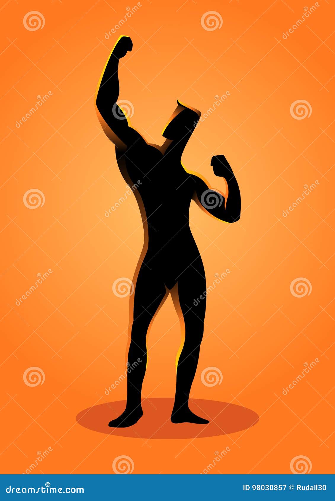 Silhouette of a Bodybuilder Pose Stock Vector - Illustration of anatomy ...