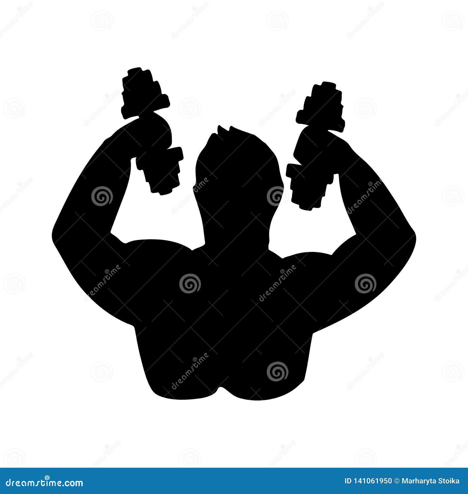 Silhouette of bodybuilder stock vector. Illustration of building ...