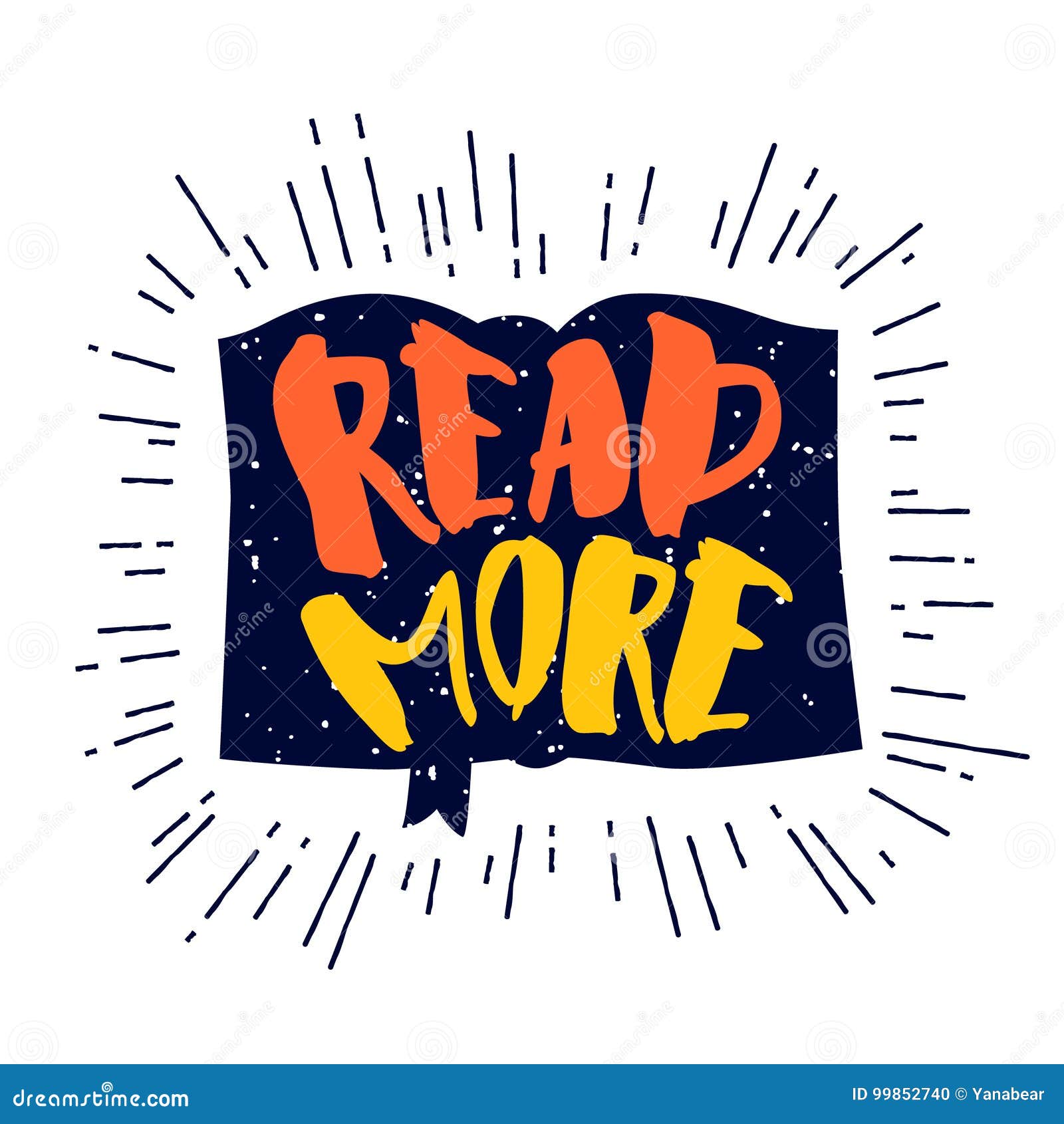 Silhouette of a Book with Rays and Lettering Text Read More. Vector ...