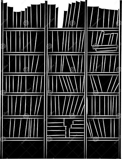 Silhouette of bookshelf stock vector. Illustration of silhouette - 78746020