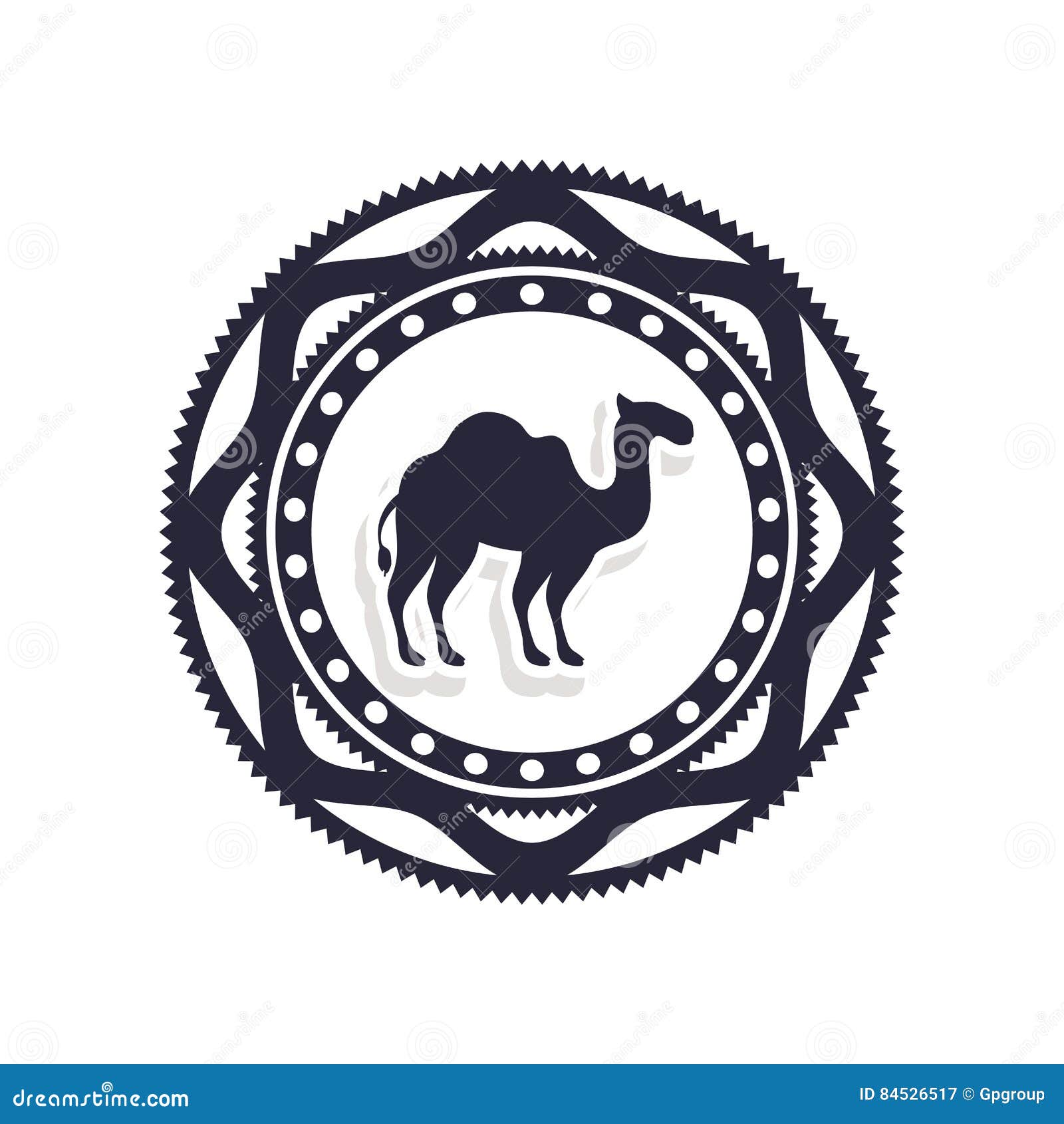Silhouette Border with Camel Icon Stock Vector - Illustration of nature ...