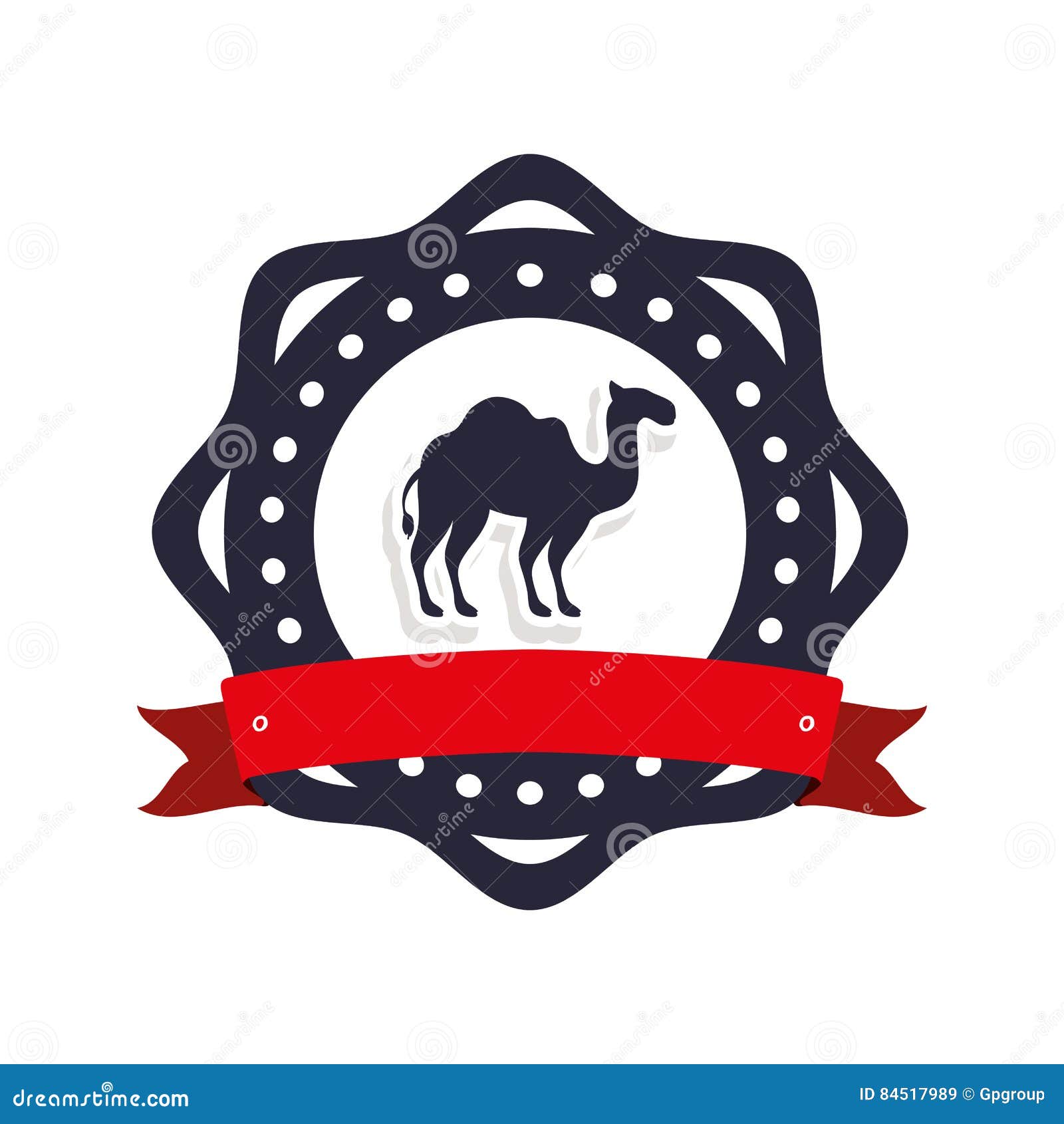 Silhouette Border with Camel and Label Stock Vector - Illustration of ...