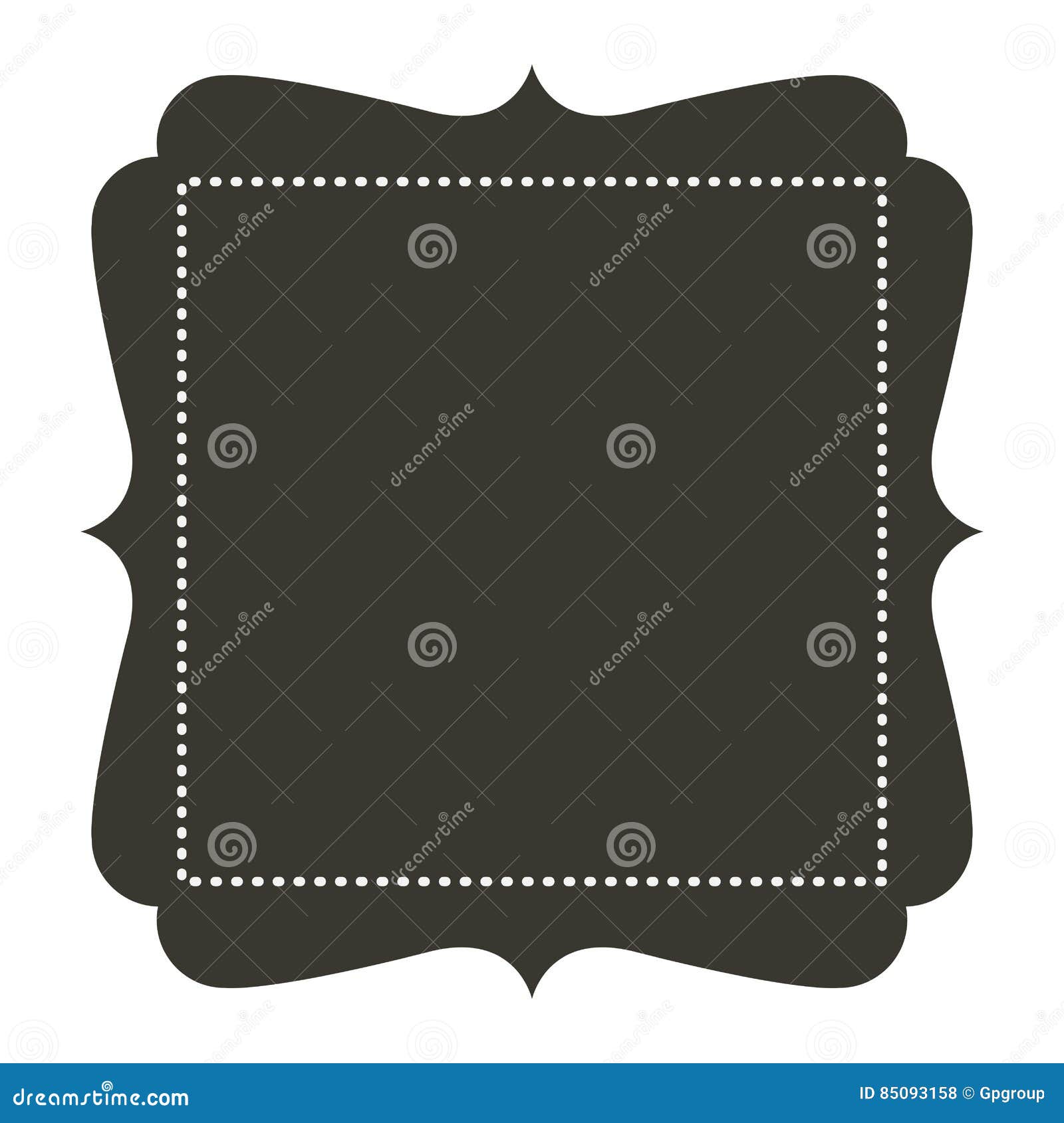 Silhouette Border Heraldic with Square Dotted Stock Vector ...