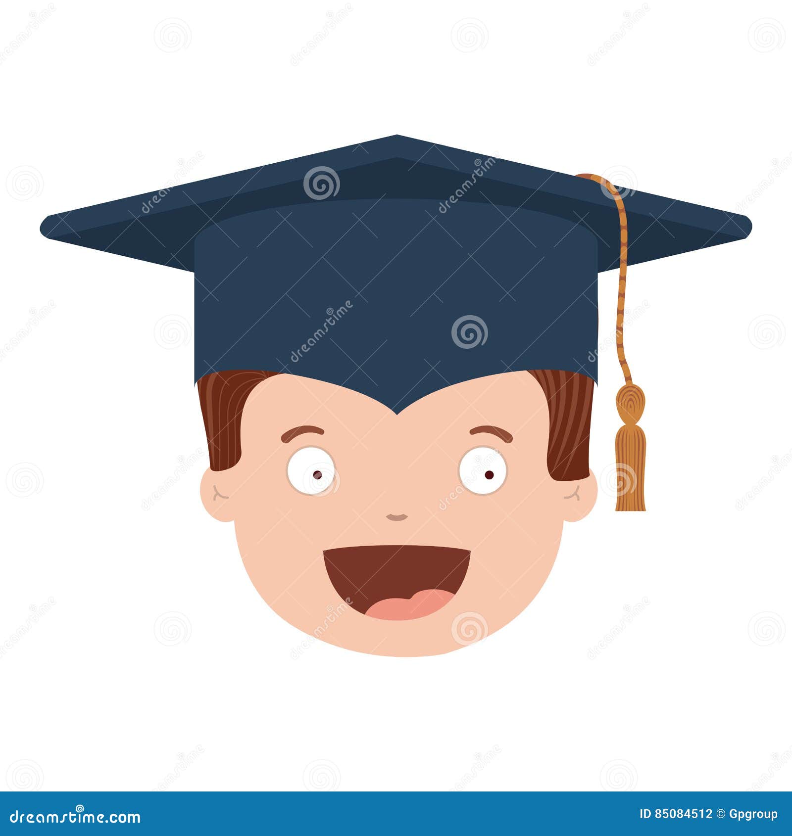 Silhouette Boy Face with Graduation Cap Stock Vector - Illustration of ...