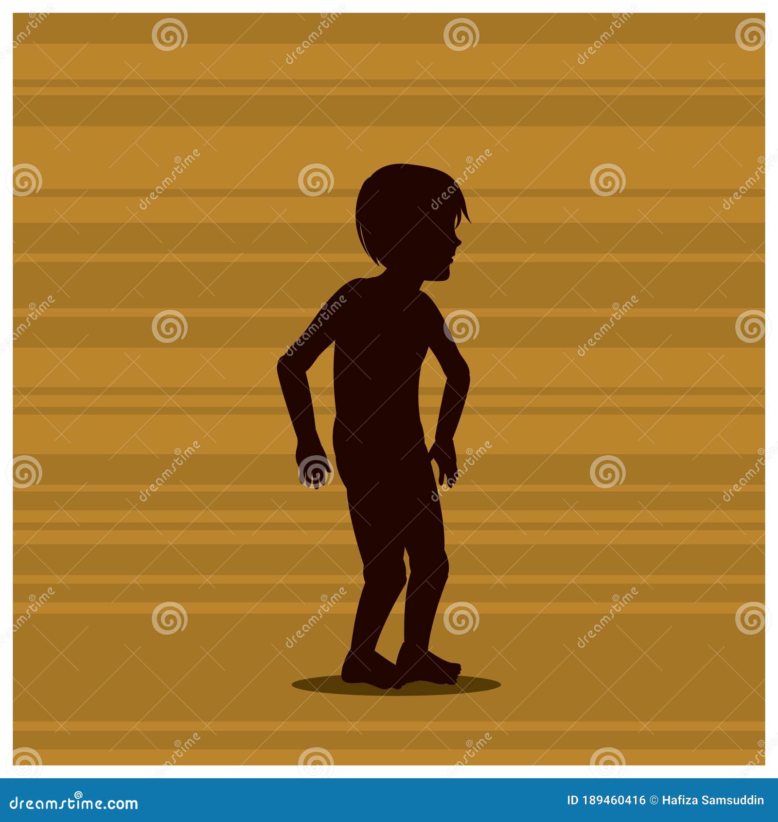 Silhouette of Boy Standing. Vector Illustration Decorative Design Stock ...