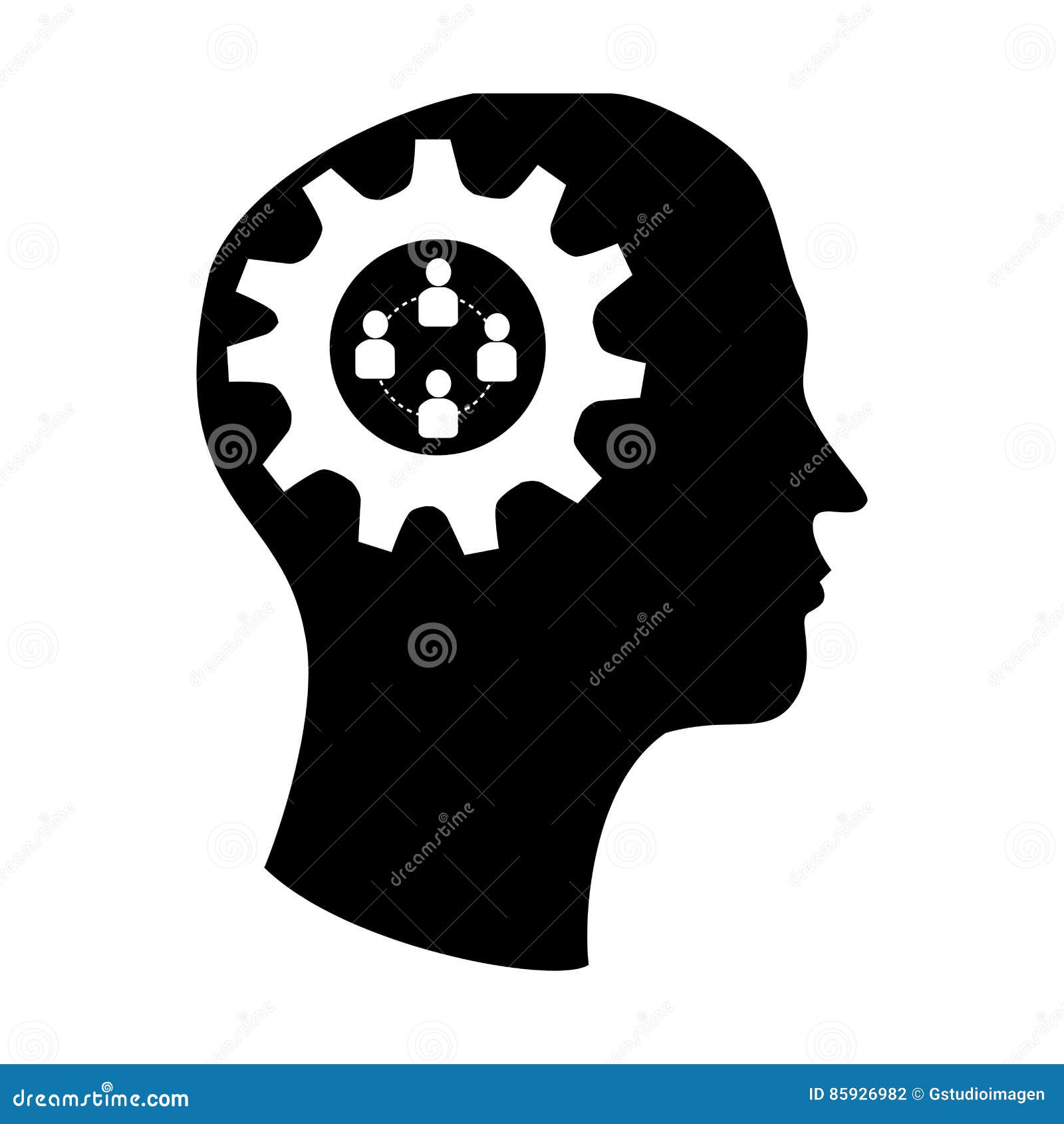 Silhouette Man With Brain Circuits Vector Illustration | CartoonDealer ...