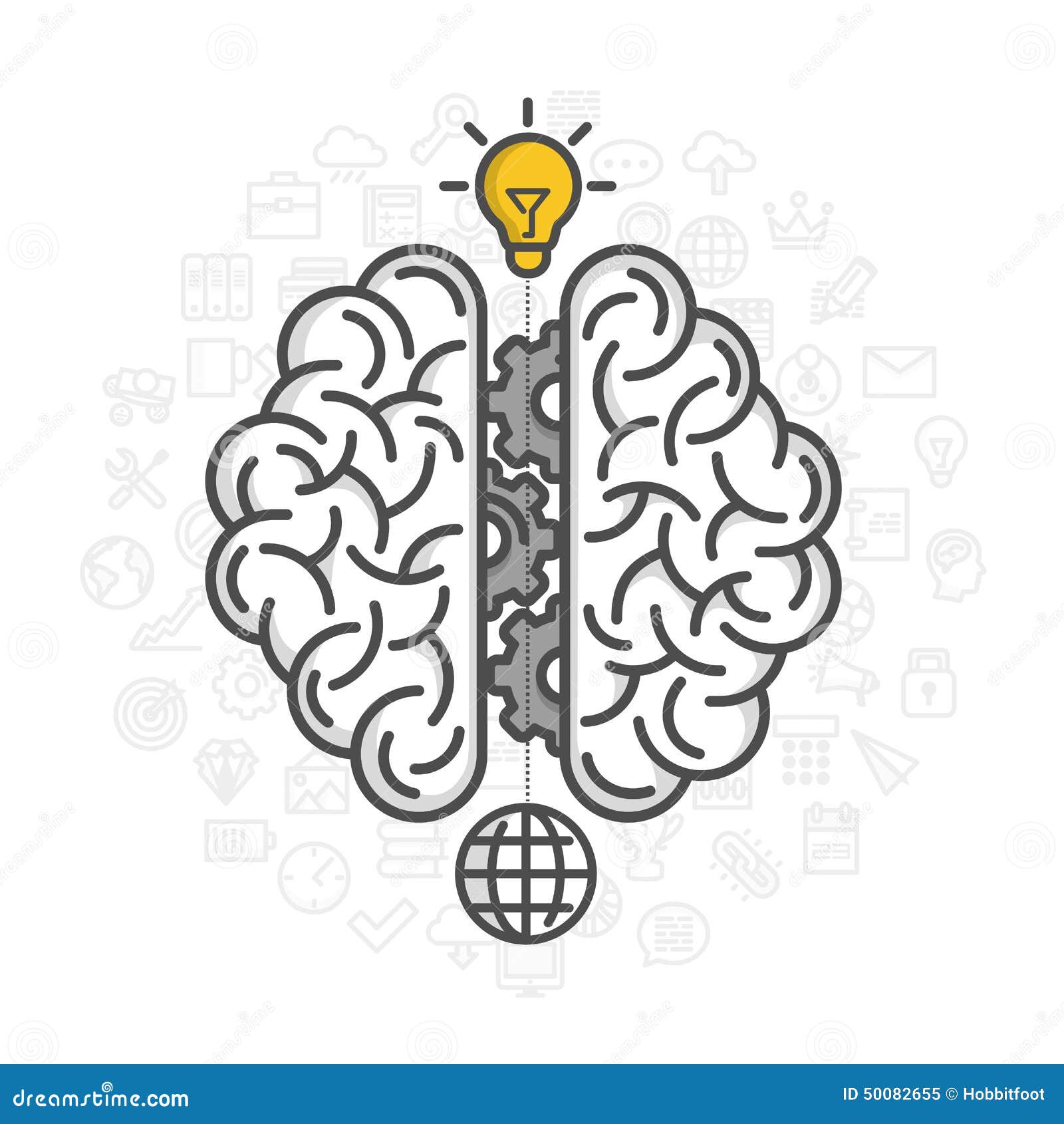 Silhouette Man With Brain Circuits Vector Illustration | CartoonDealer ...