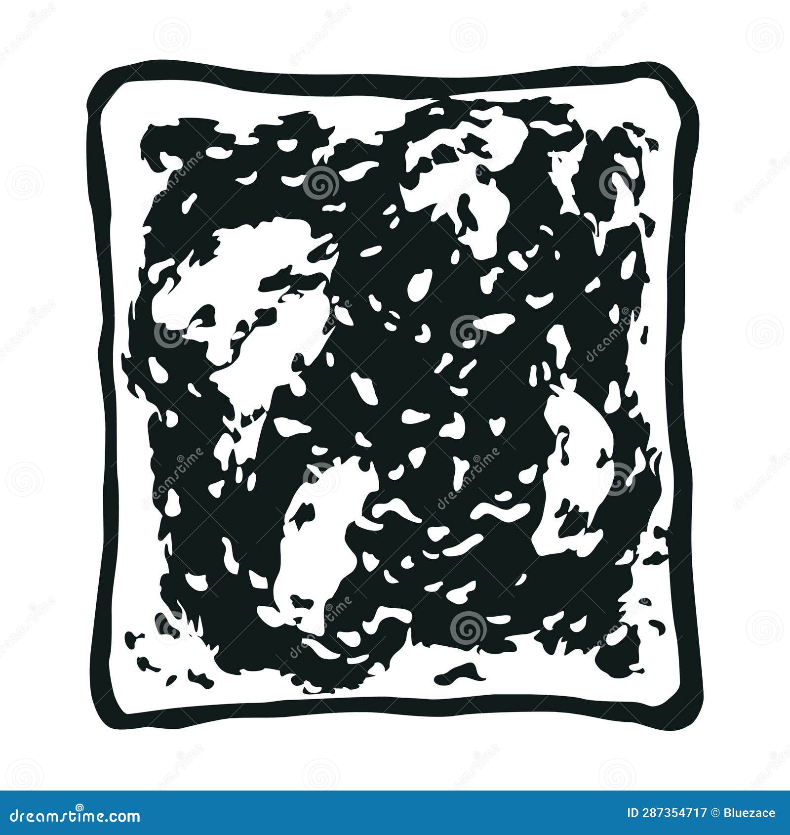 Silhouette Bread Toast Slice Top View Stock Vector - Illustration of ...