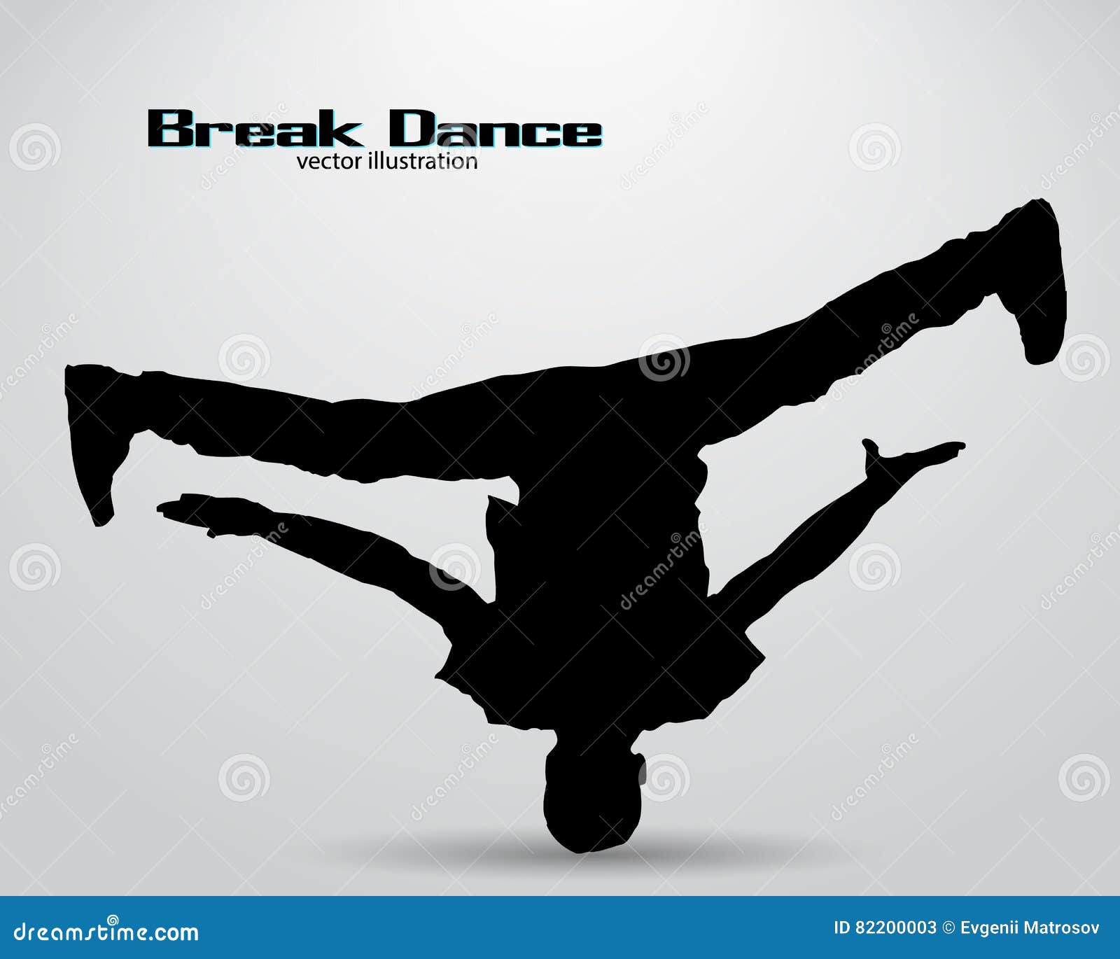 Silhouette of a Break Dancer. Stock Illustration - Illustration of cool ...