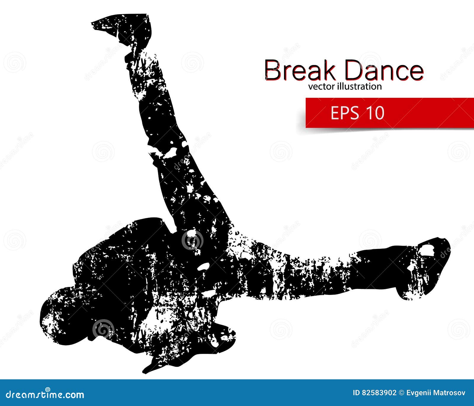 Silhouette of a Break Dancer Stock Illustration - Illustration of hand ...