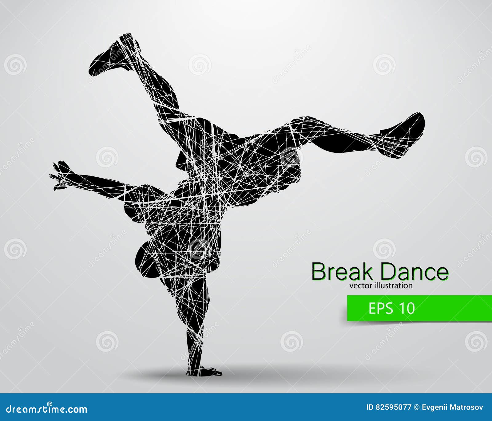 Silhouette of a Break Dancer Stock Illustration - Illustration of ...