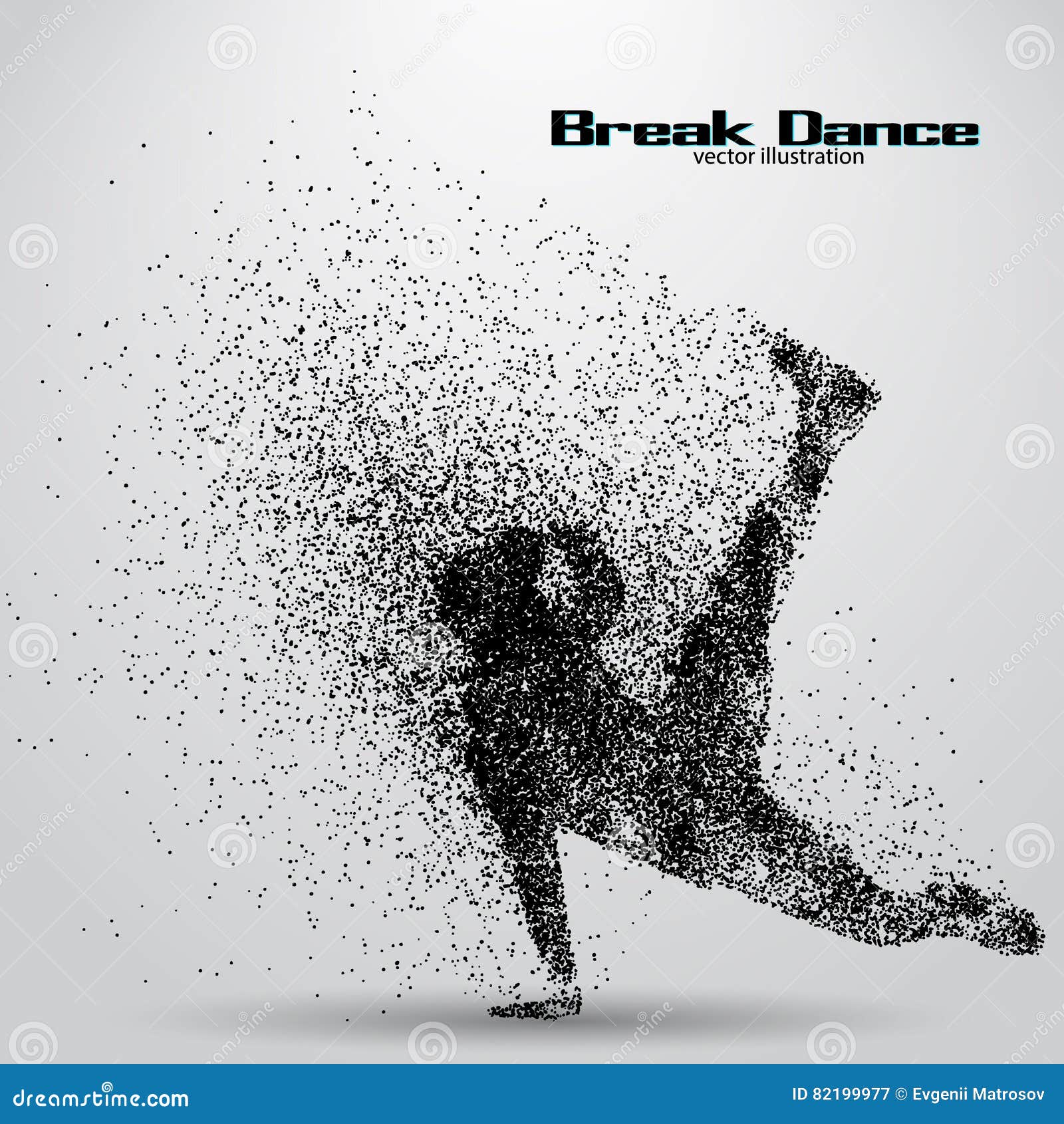 Silhouette of a Break Dancer from Particles. Stock Illustration ...