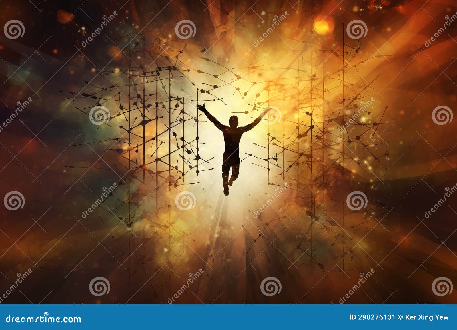 Silhouette Breaking Free stock illustration. Illustration of black ...