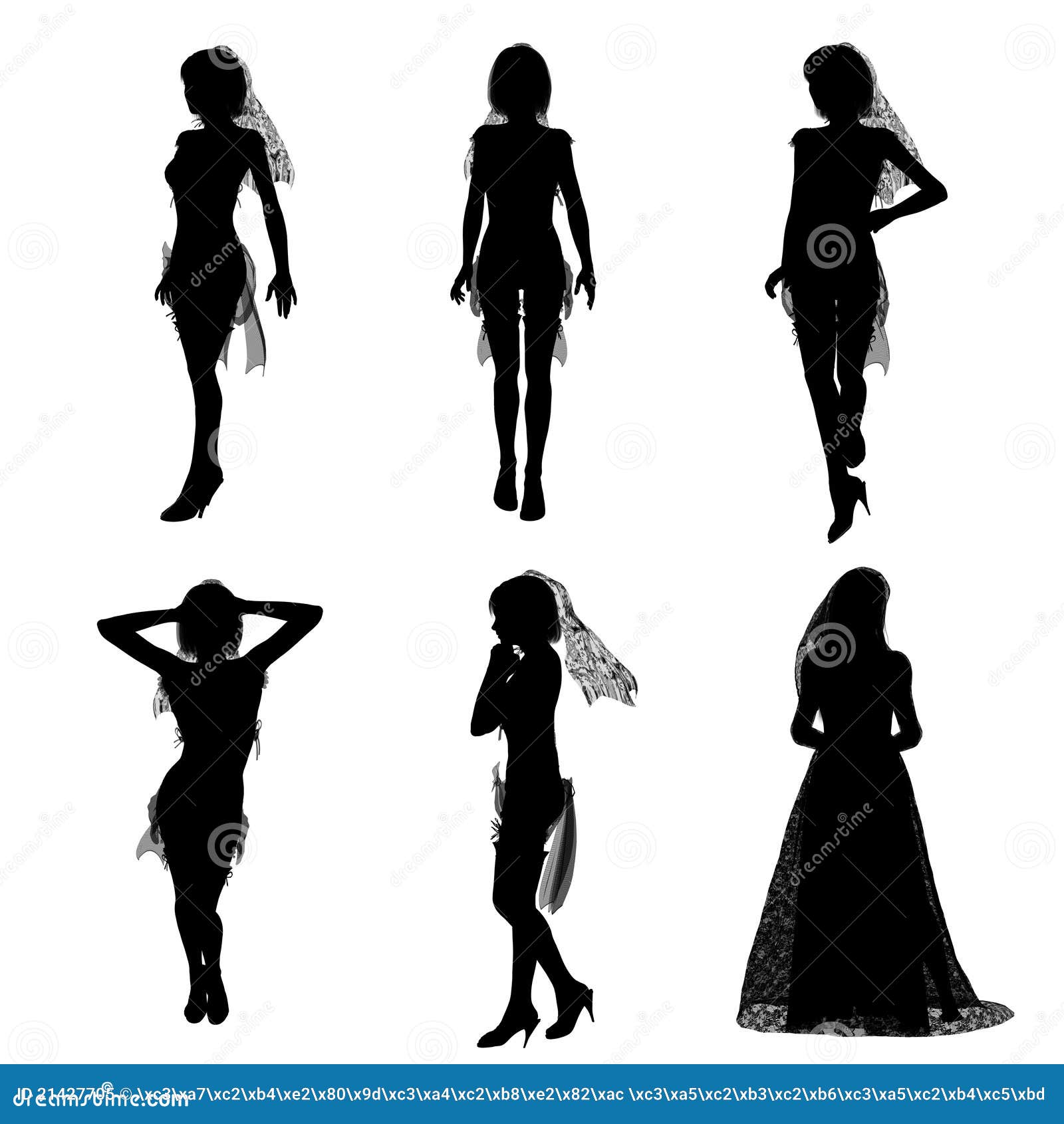 Silhouette of bride stock illustration. Illustration of dress - 21427705