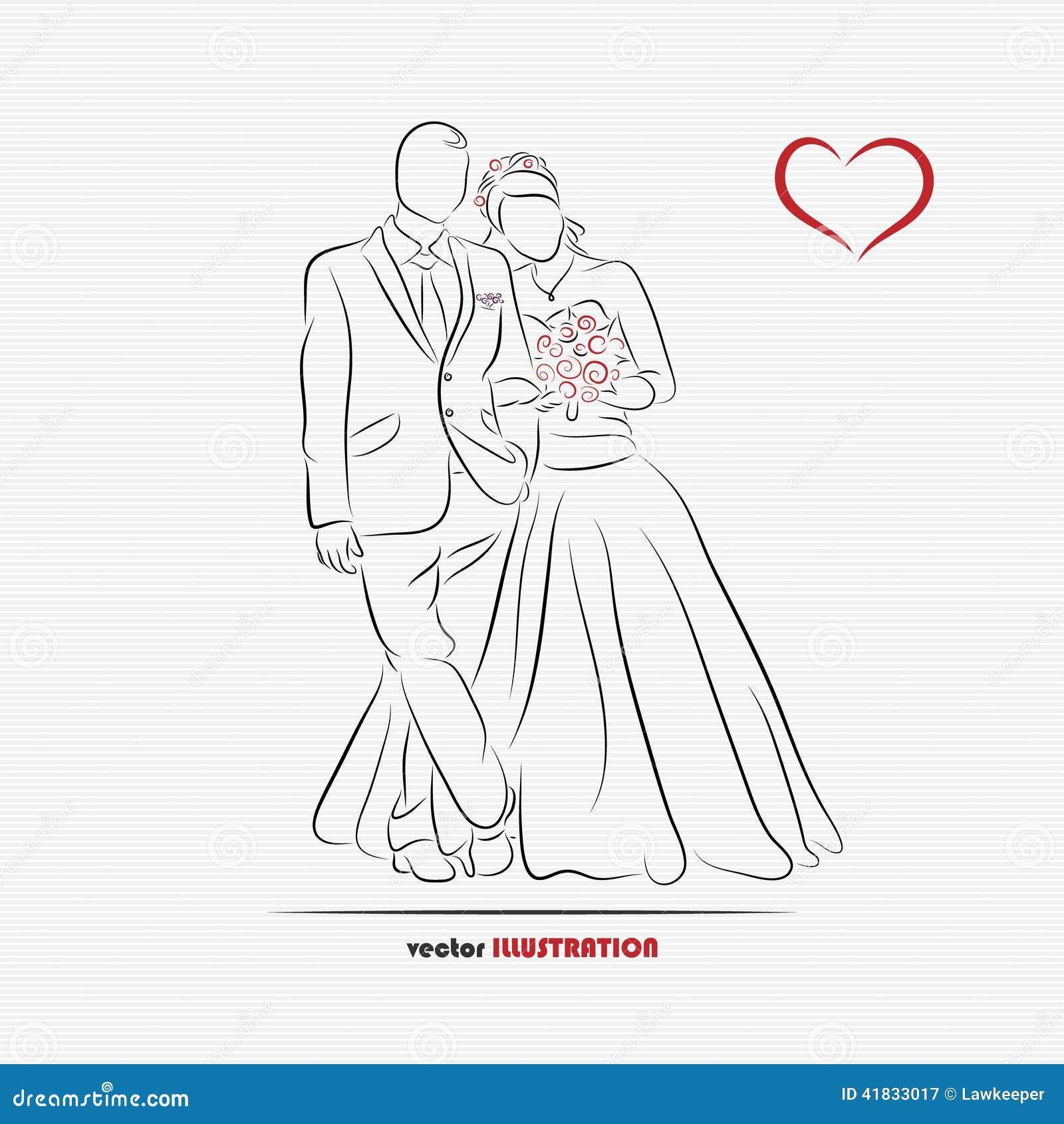 Bride And Groom Outline