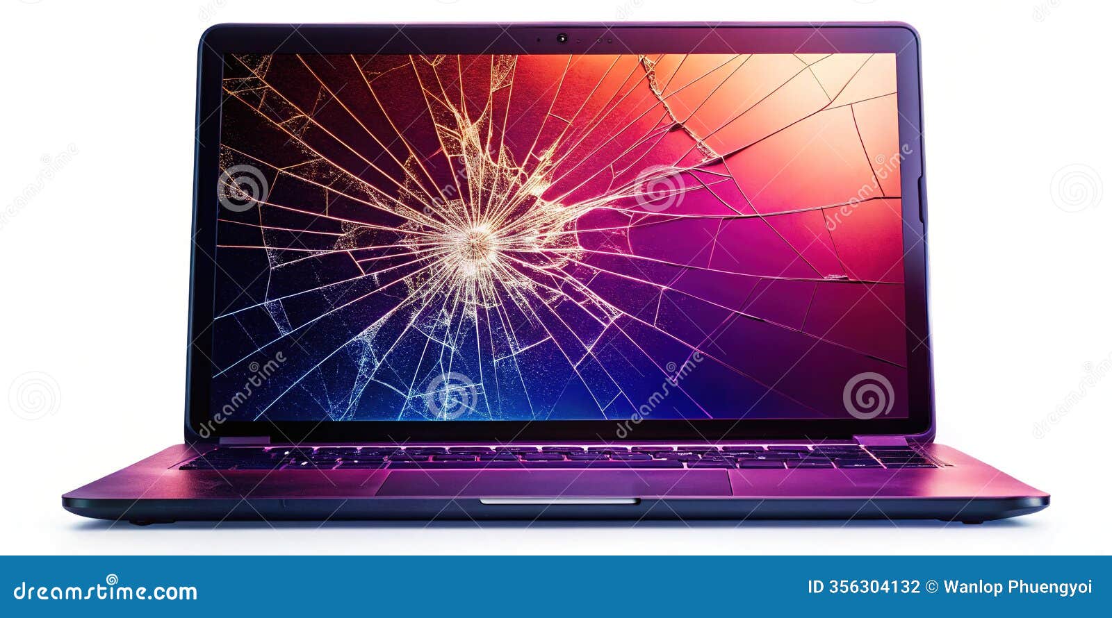 Silhouette of a Broken Laptop Visualizing Technology Malfunction and ...