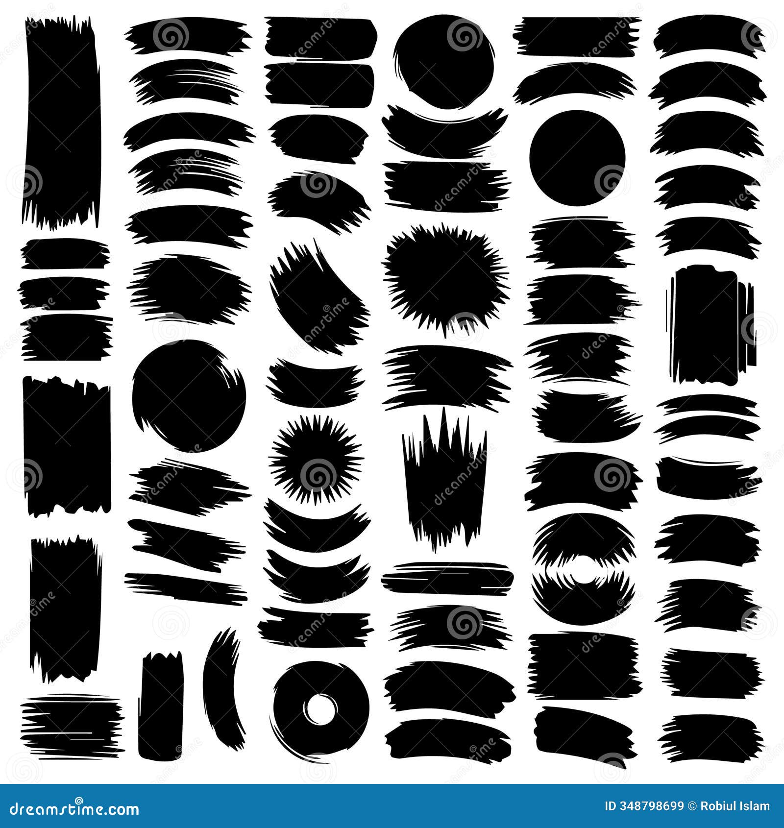 Silhouette Brush Stroke Collection Vector Design Stock Vector ...