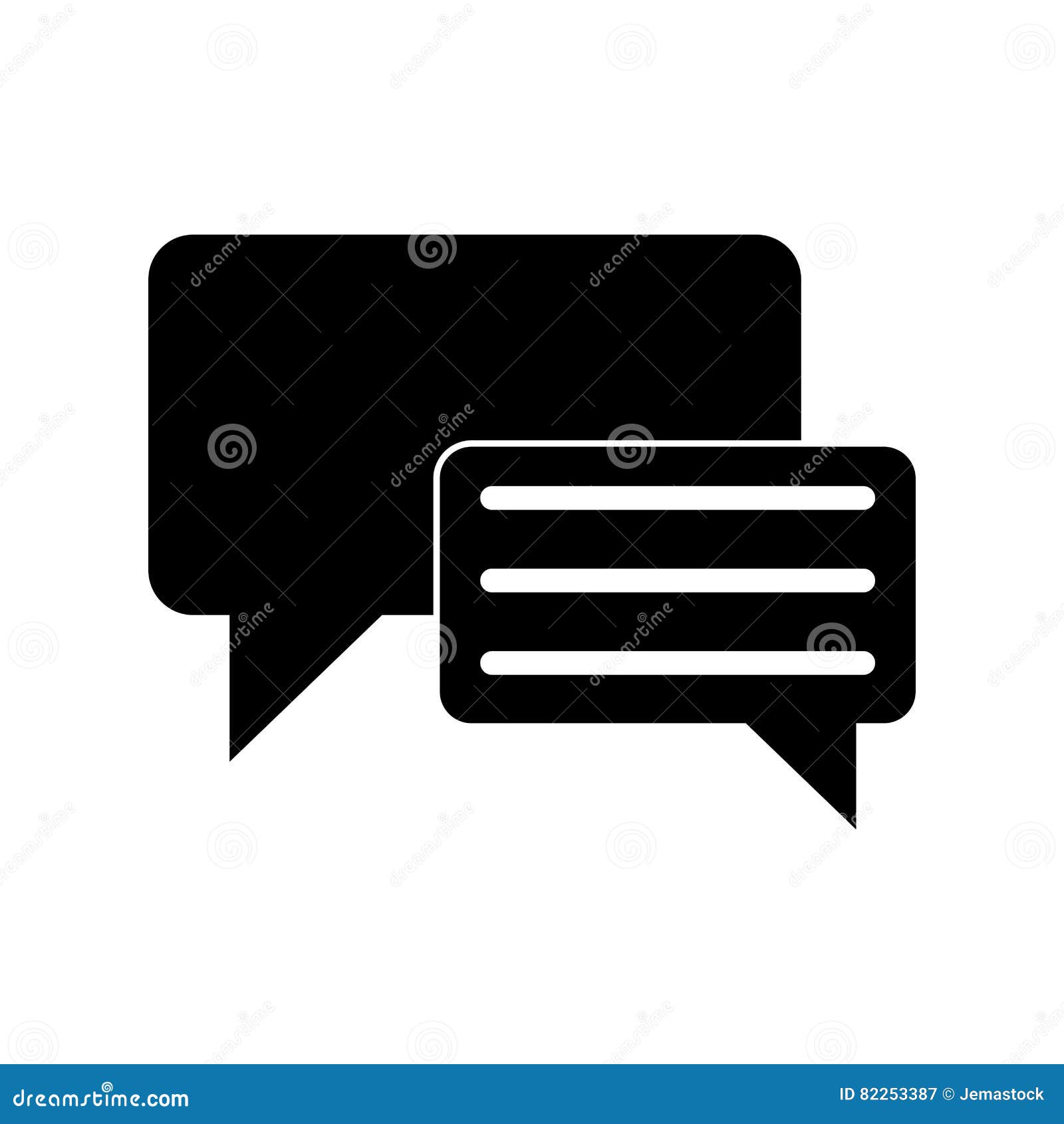 Silhouette Bubble Speech Message Discussion Stock Vector - Illustration ...