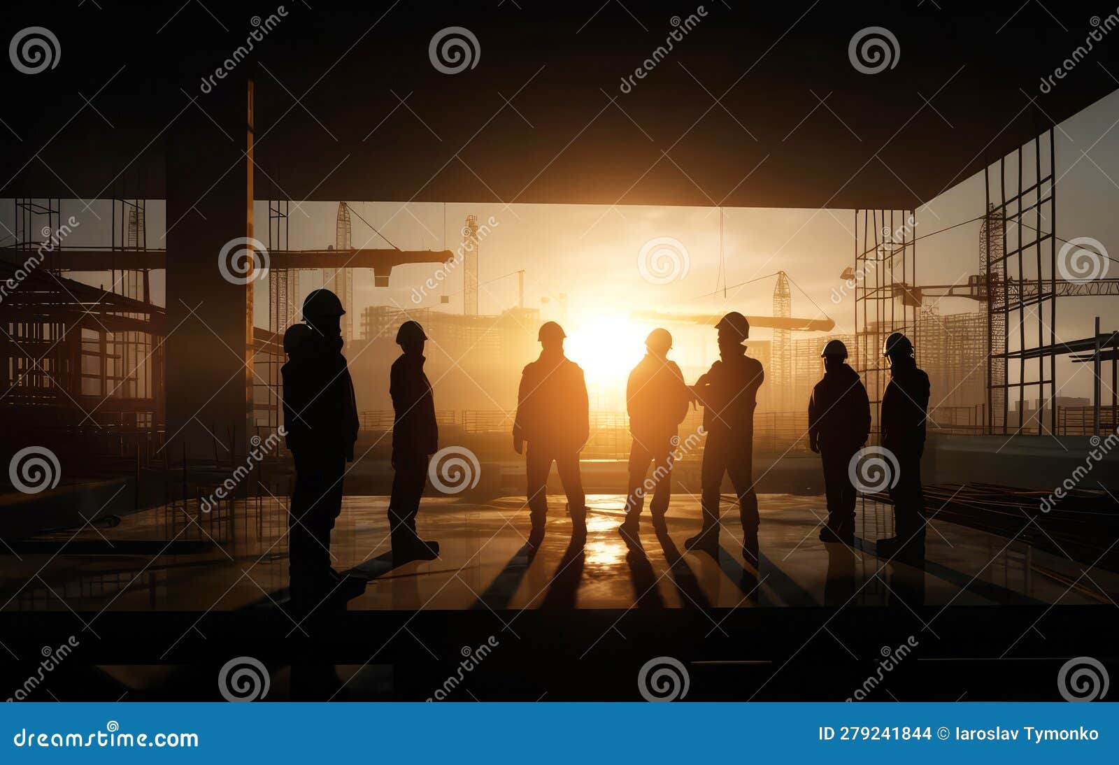 Builders Silhouette Work At Construction On White Vector Illustration ... Builders Silhouette Work At Construction On White Vector Illustration ...