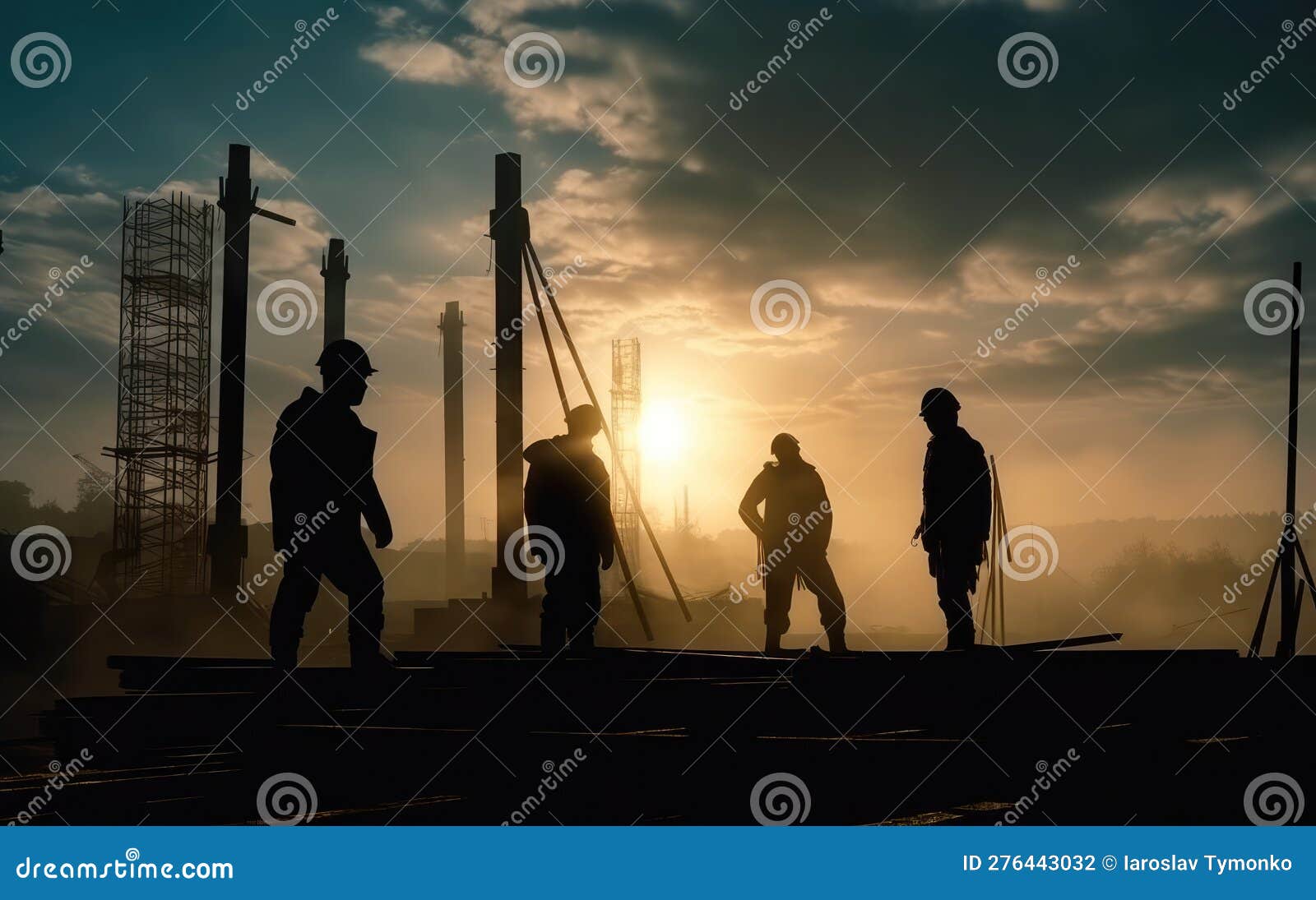 Builders Silhouette Work At Construction On White Vector Illustration ... Builders Silhouette Work At Construction On White Vector Illustration ...
