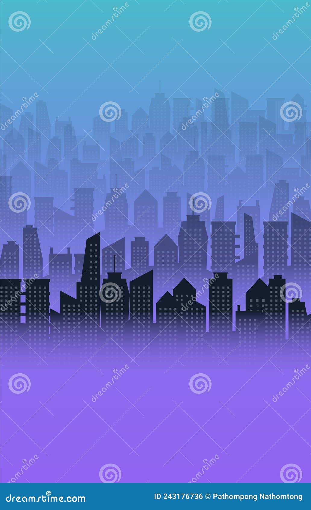 Building City Town on Gradient Background Stock Vector - Illustration ...
