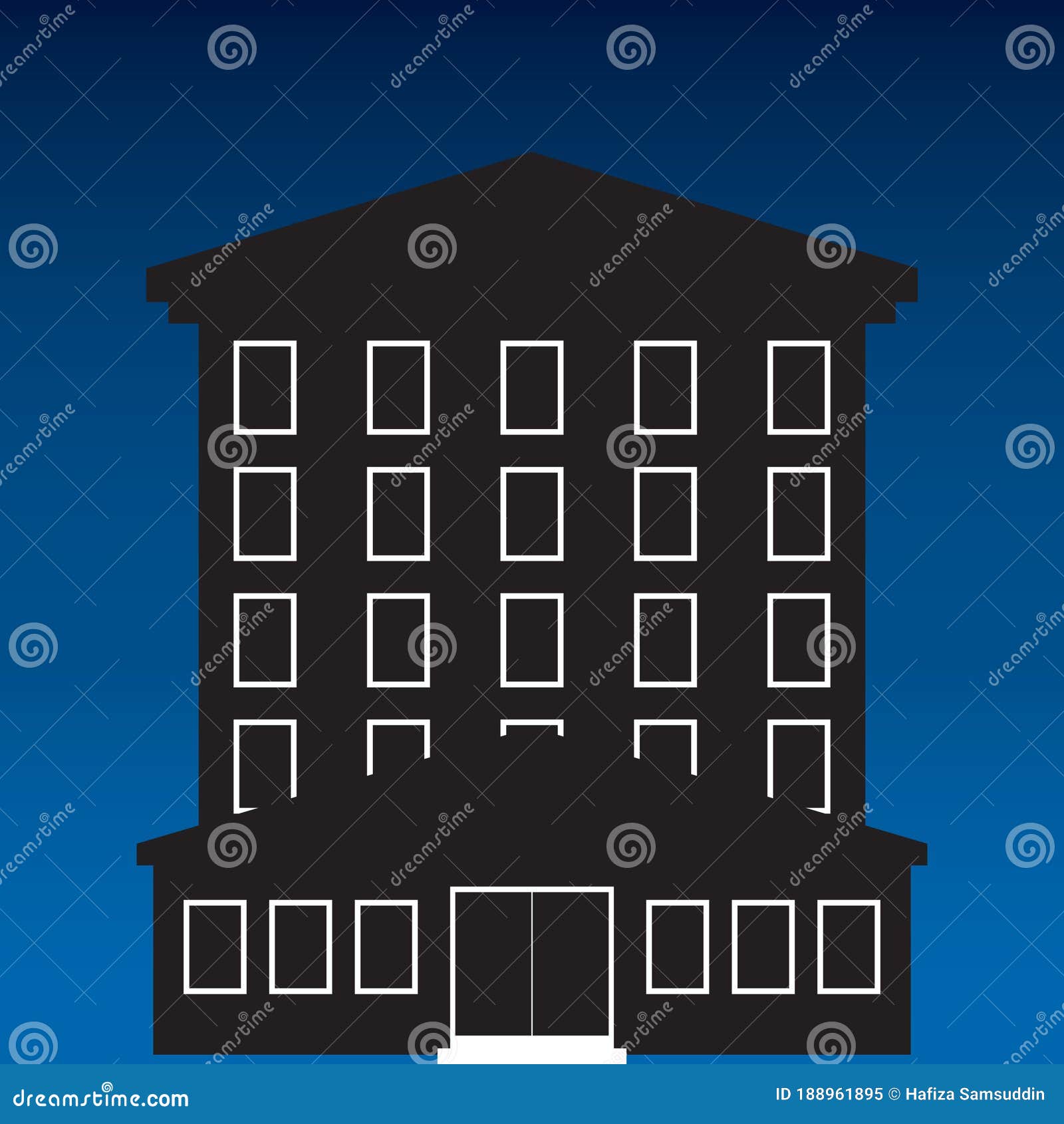 Silhouette of Building. Vector Illustration Decorative Design Stock ...